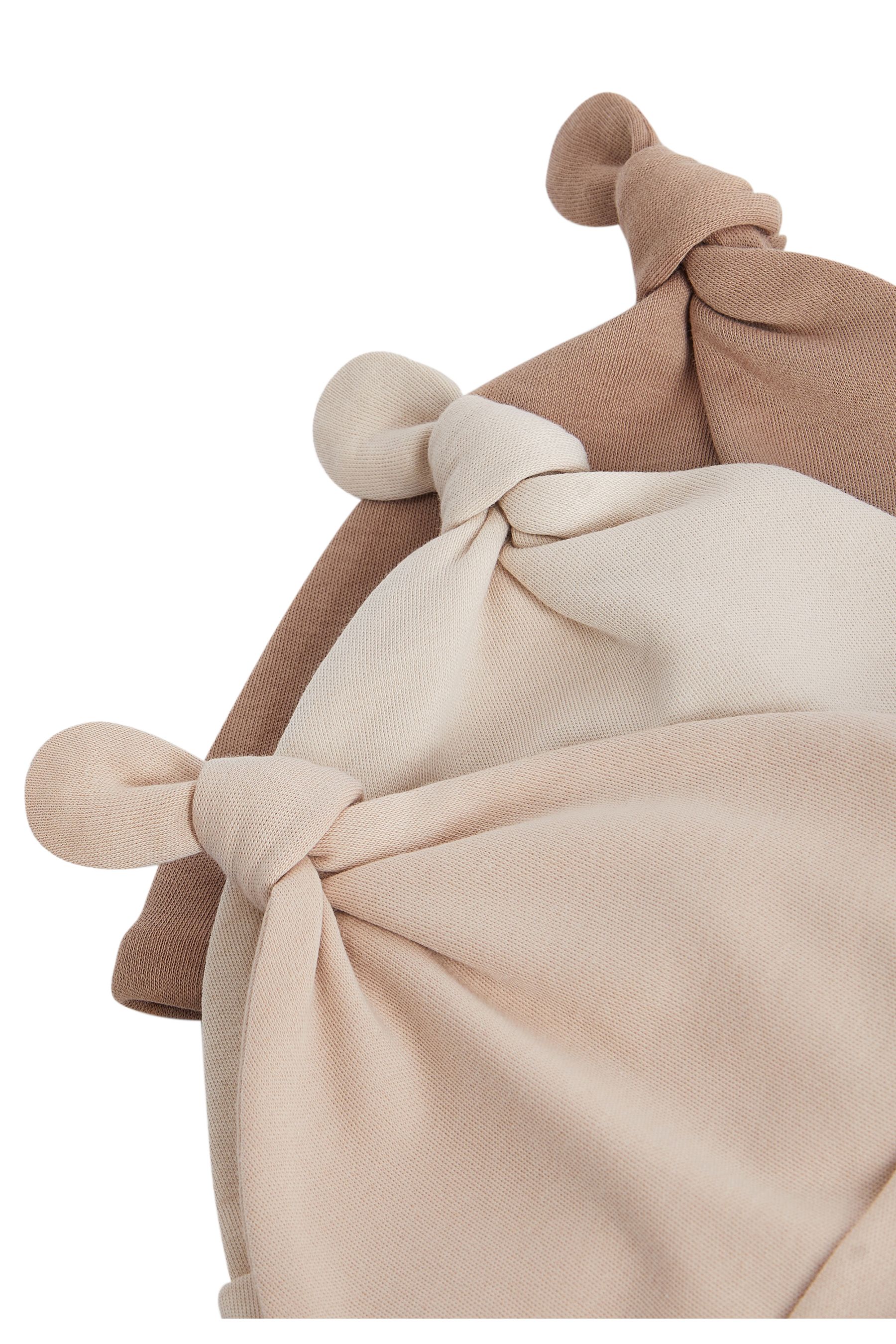 Buy Neutral 3 Pack Tie Top Baby Hats (0-12mths) from Next United Arab ...