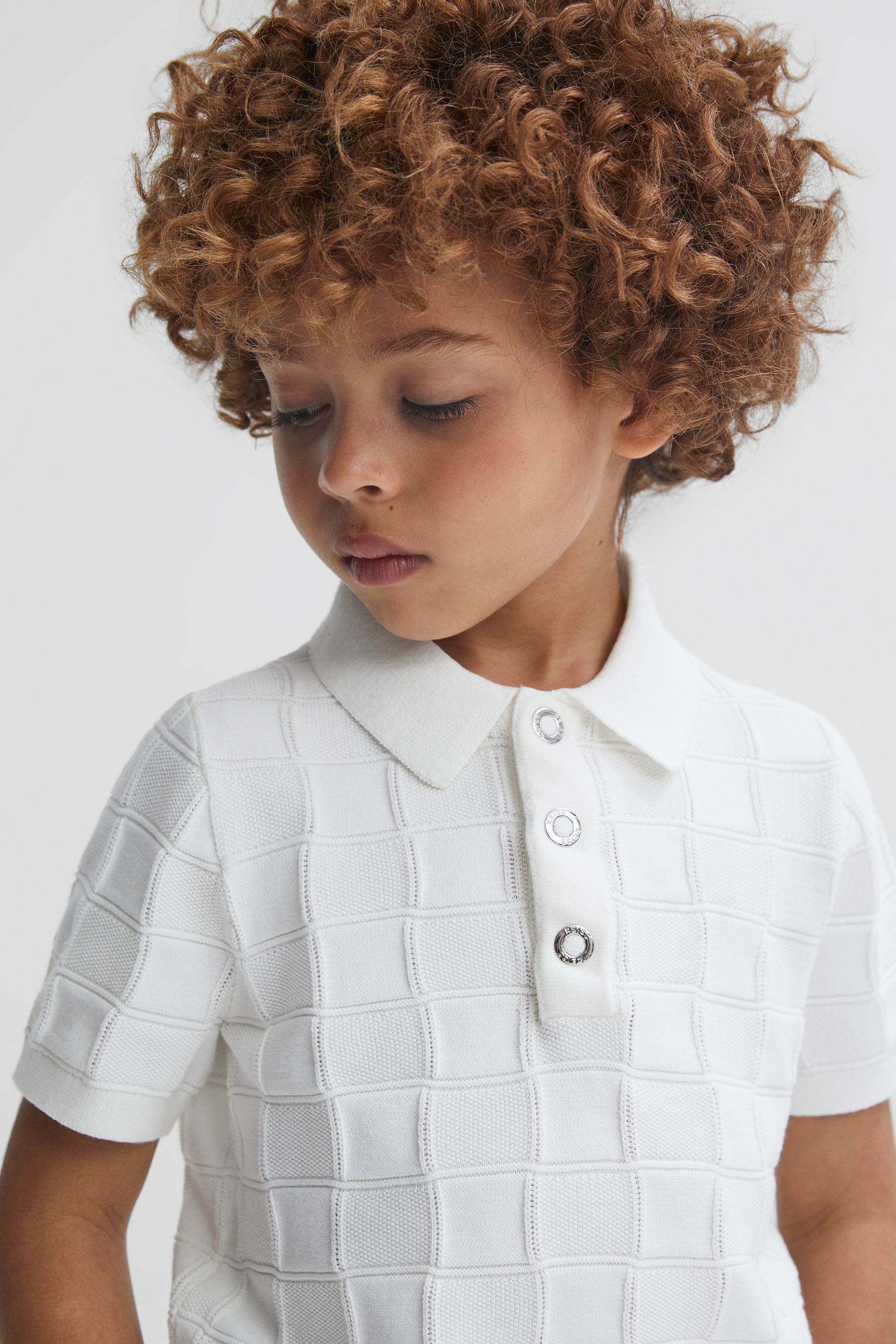 Buy Reiss White Blaze Senior Cotton Press-Stud Polo T-Shirt from the ...