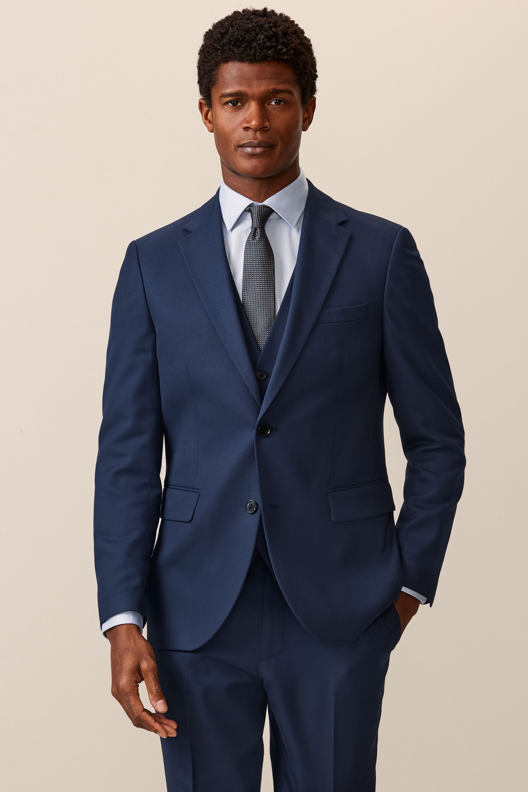 Buy Bright Blue Slim Fit Textured Suit Jacket from Next Ireland