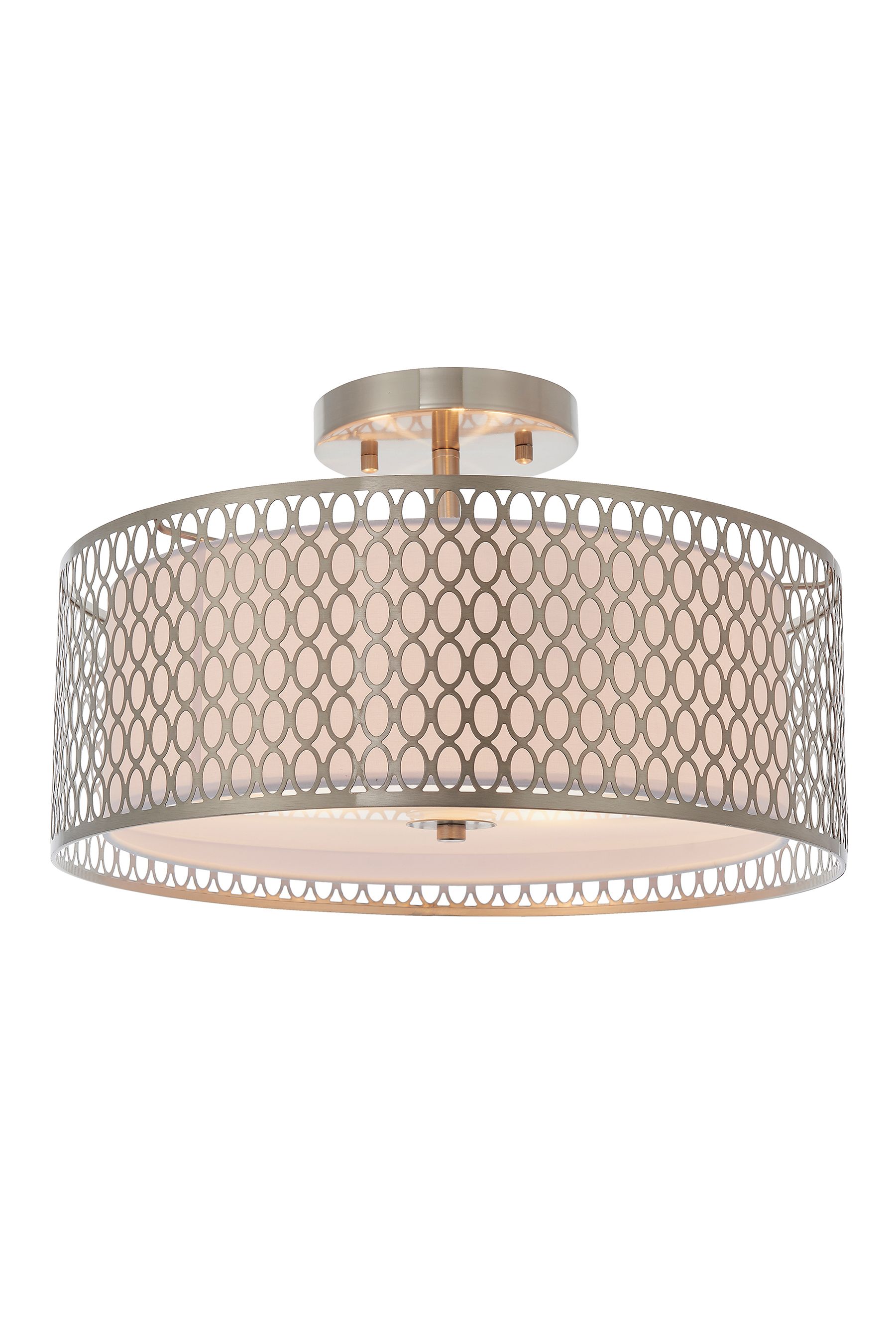 Buy Gallery Home Silver Keela Flush Ceiling Light from the Next UK ...