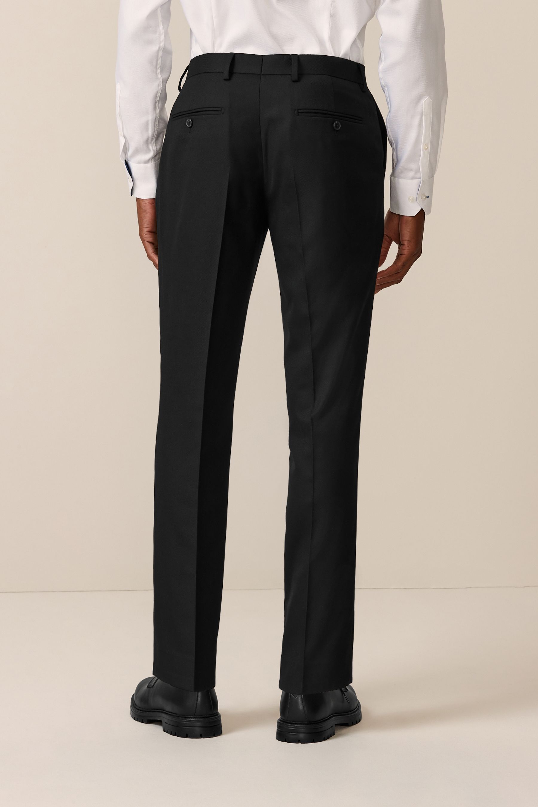 Buy Black Slim Fit Textured Suit: Trousers from the Next UK online shop
