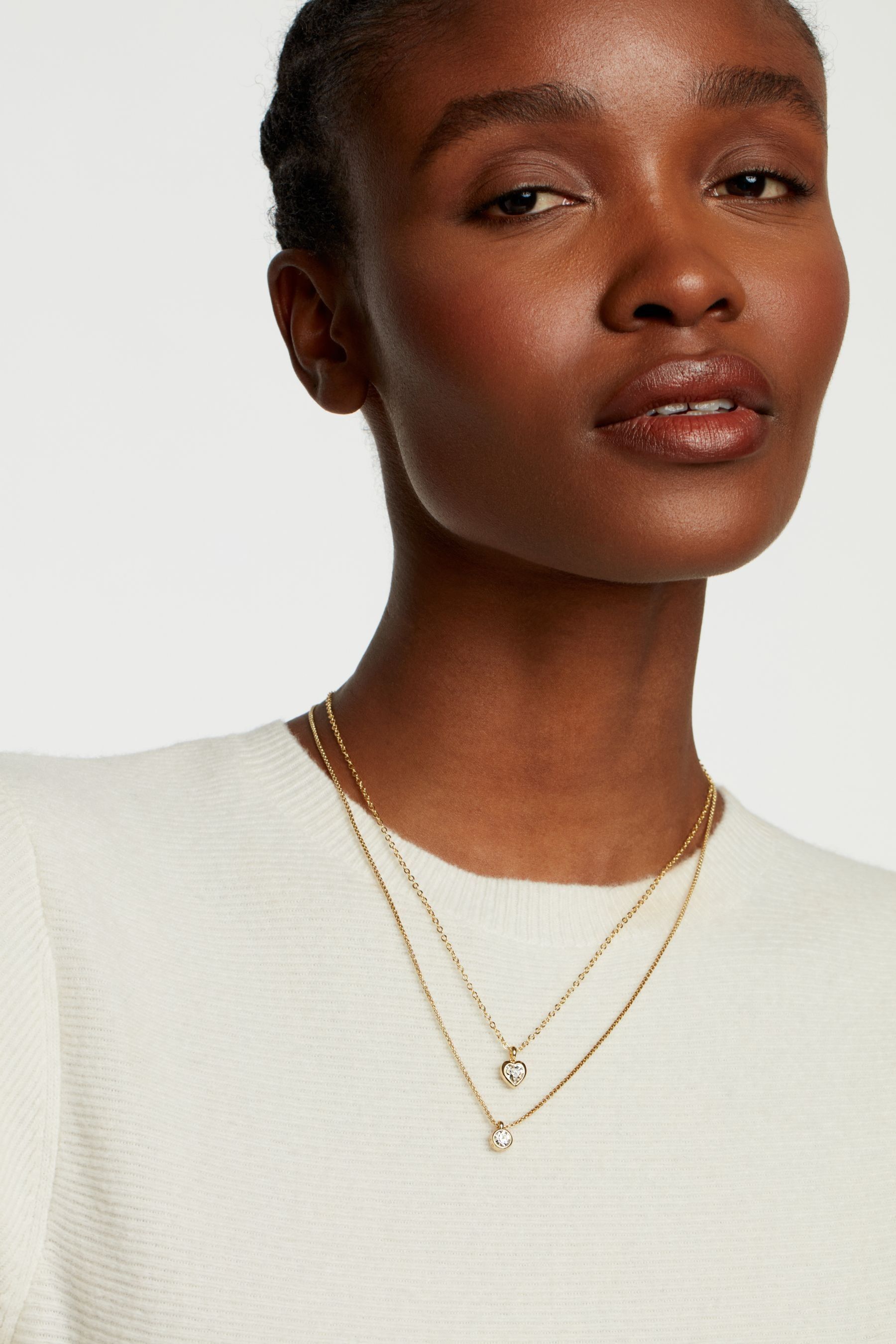 Buy HANNELA: Crystal Heart Pendant Necklace For Women from the Next UK ...