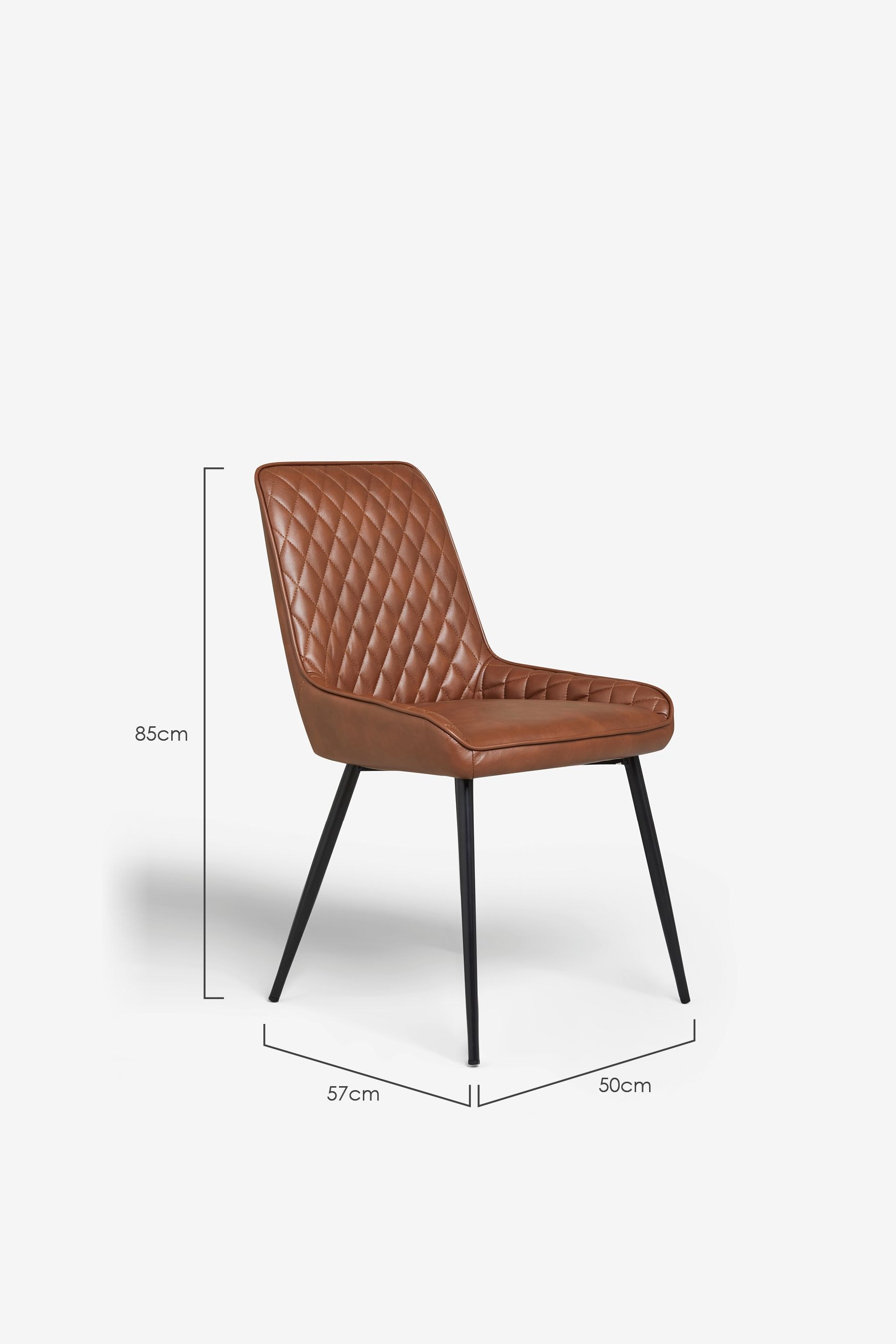 Buy Set of 2 Faux Leather Tan Brown Hamilton Non Arm Dining Chairs from ...