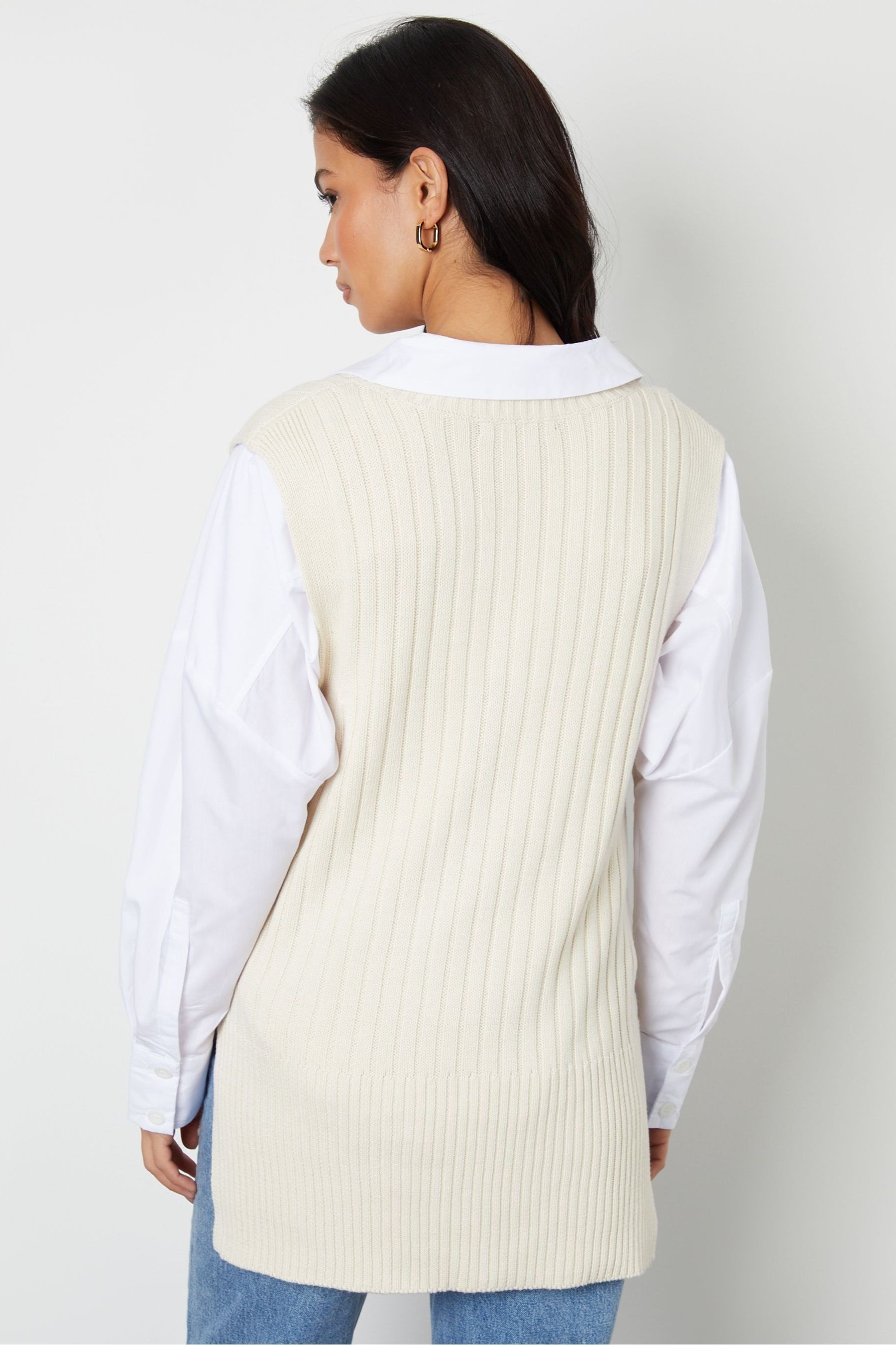 Buy Threadbare Brown V-Neck Ribbed Knitted Sweater Vest from the Next ...