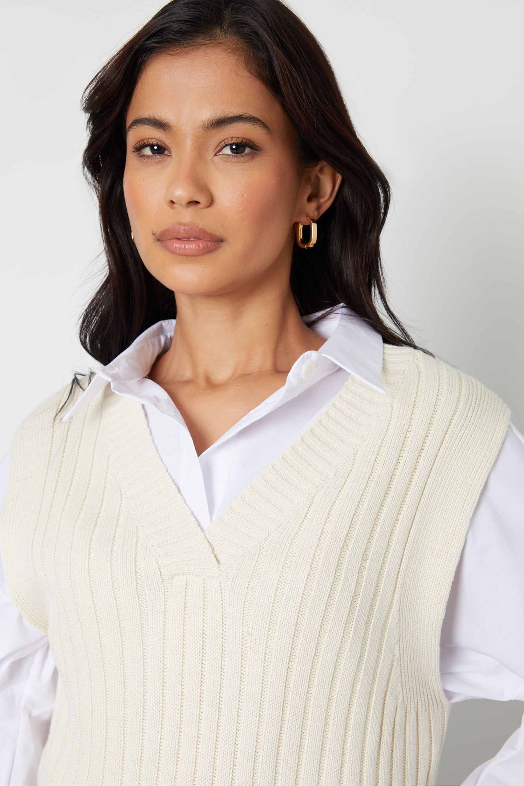 Buy Threadbare Brown V-Neck Ribbed Knitted Sweater Vest from the Next ...