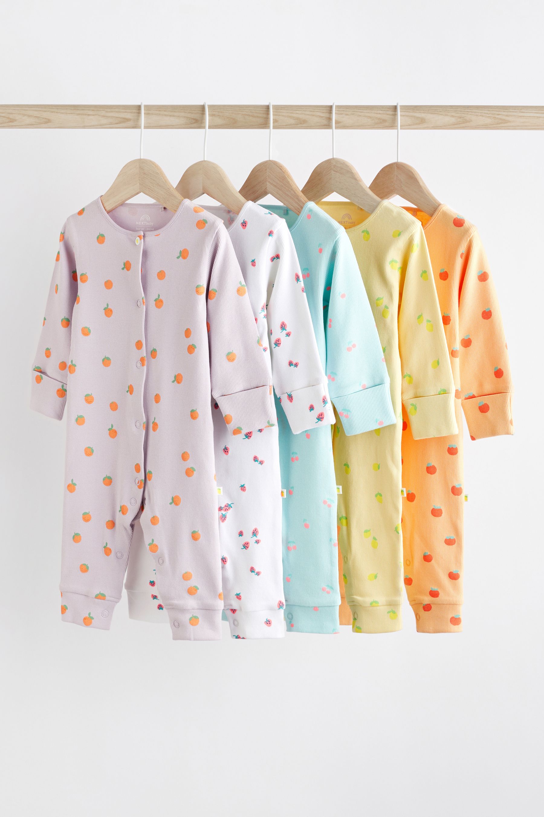 Buy Multi Fruit Print Baby Footless Sleepsuits 5 Pack (0mths-2yrs) from ...