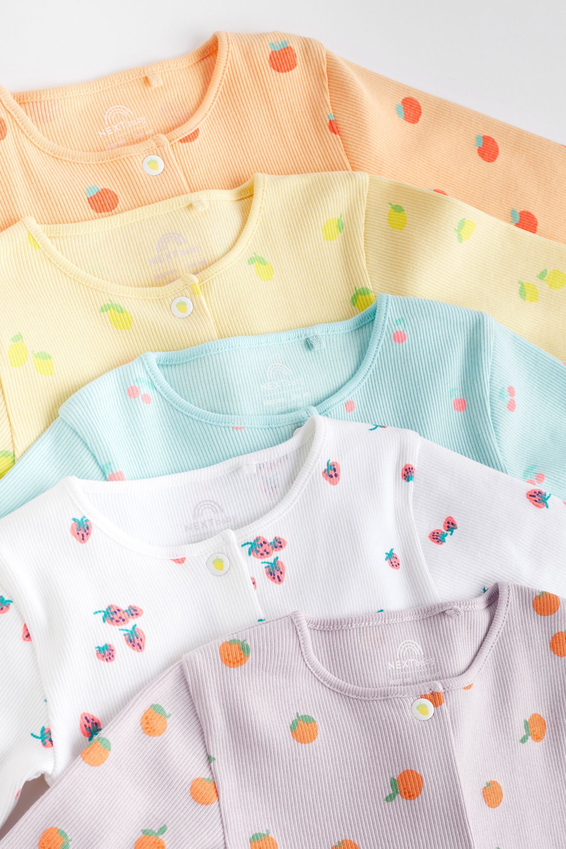 Buy Multi Fruit Print Baby Footless Sleepsuits 5 Pack (0mths-2yrs) from ...