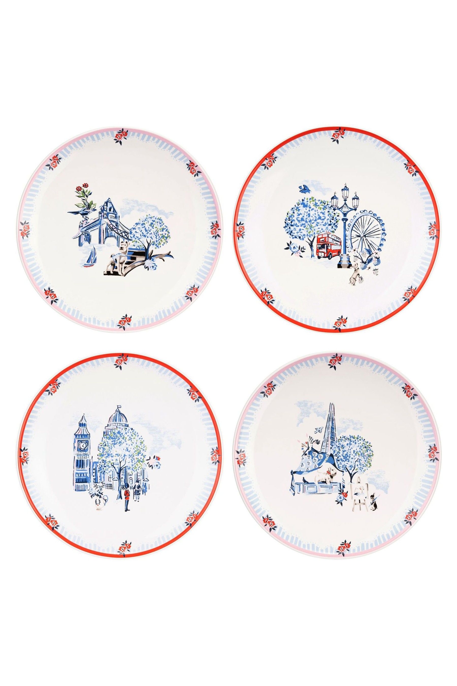 Buy Cath Kidston Set of 4 Cream London Side Plates from the Next UK ...