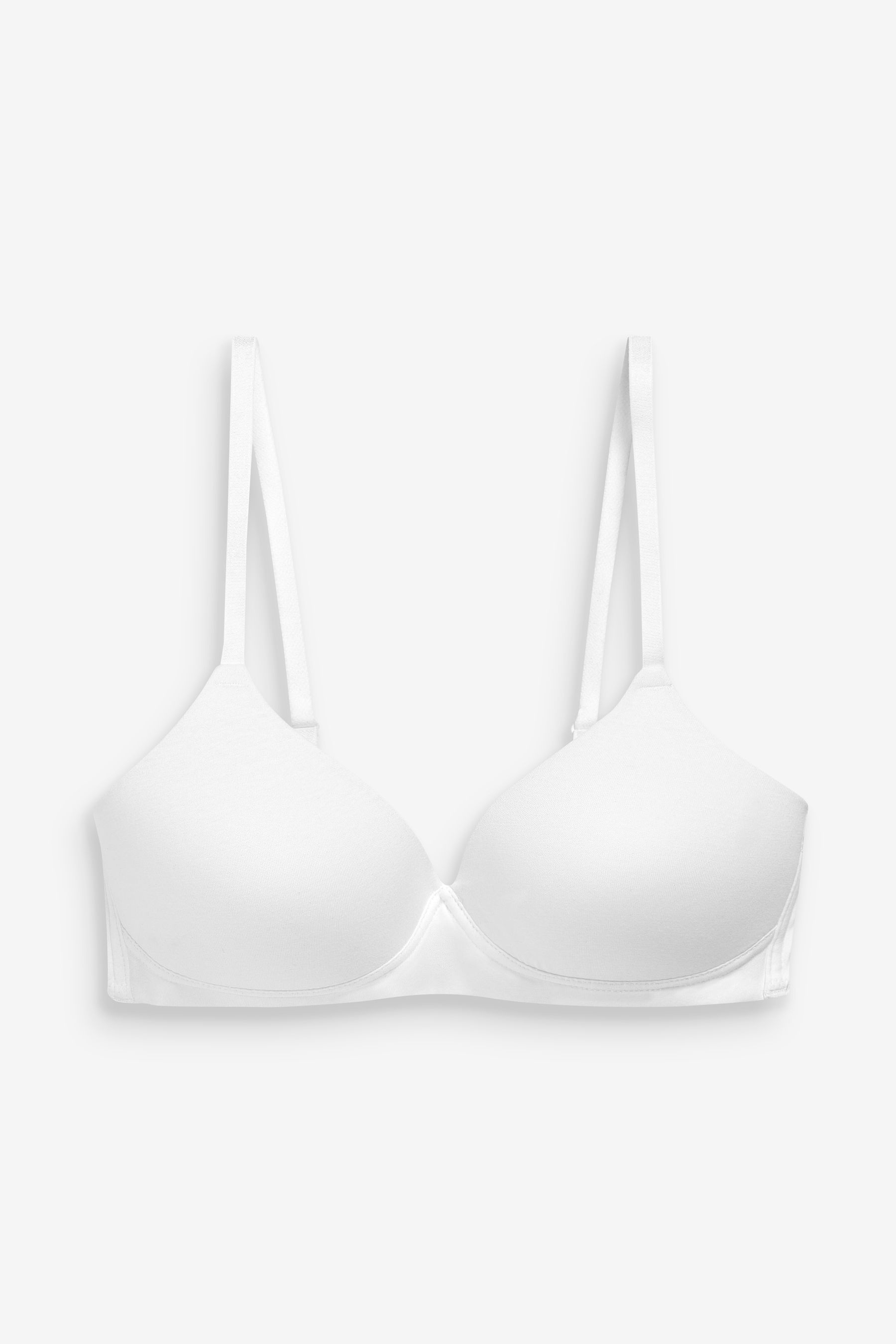 Buy White/Navy Blue/Pink Pad Non Wire Cotton Blend Bras 3 Pack from the ...