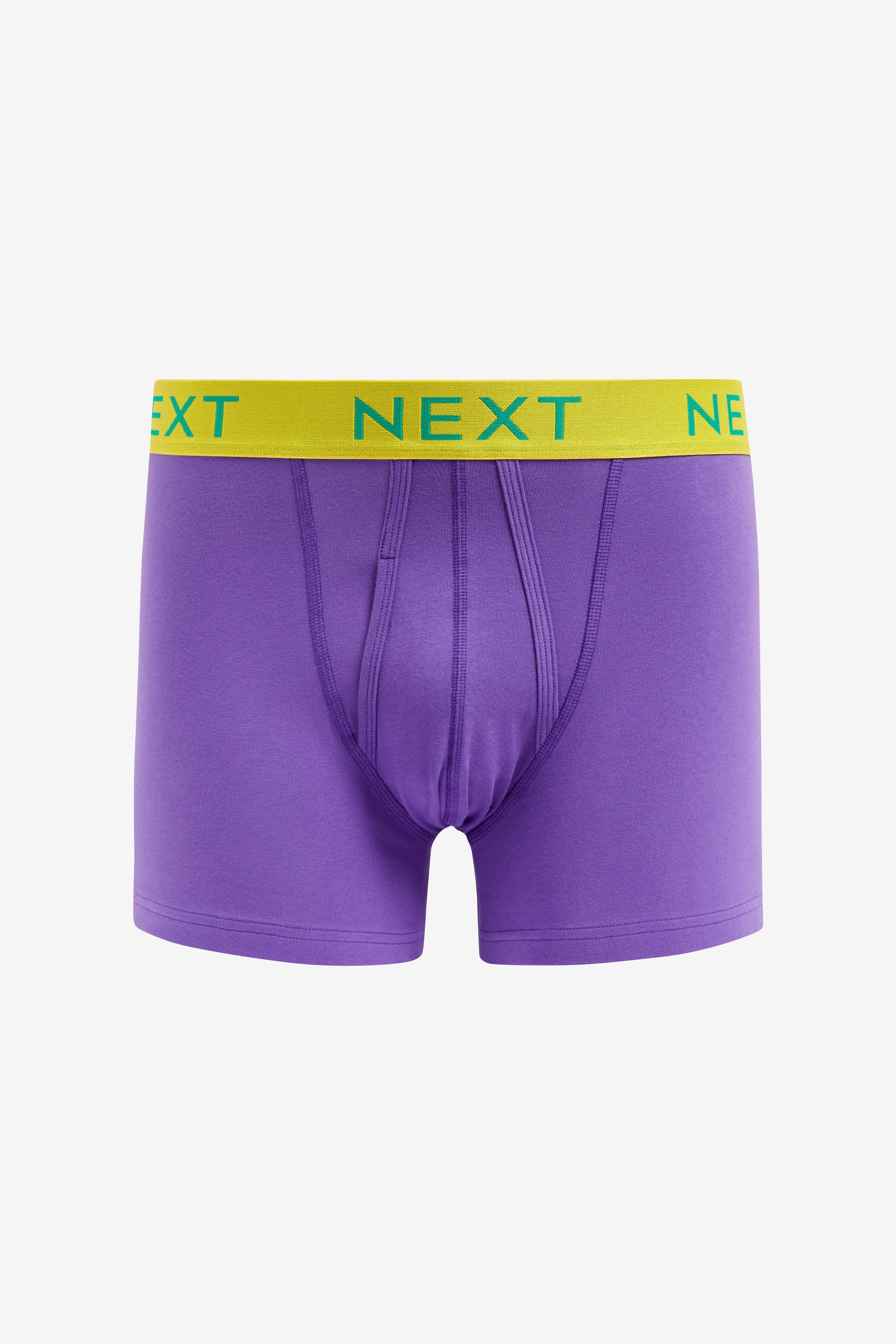 Buy Bright Contrast Colour Waistband 10 pack A-Front Boxers from the ...