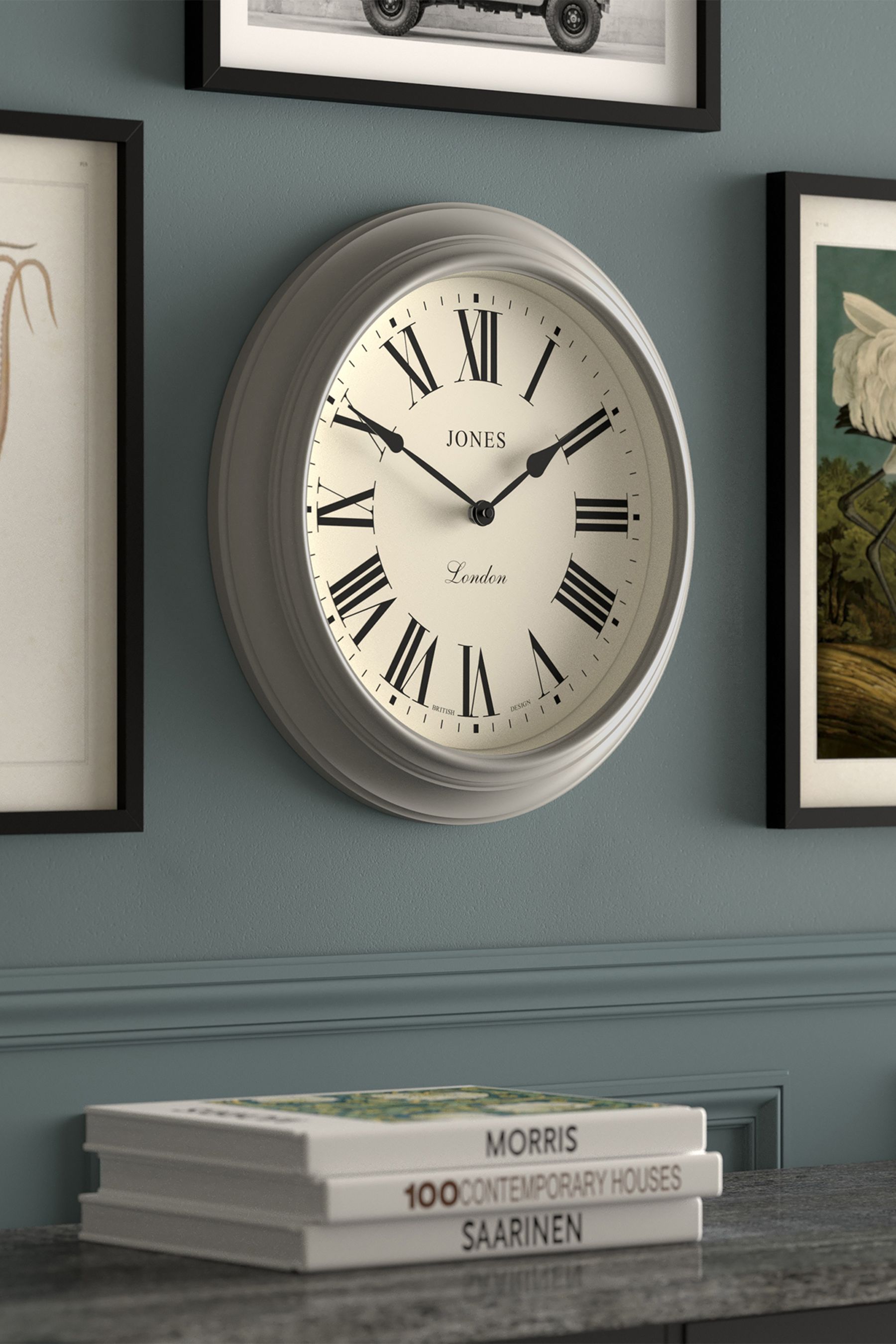 Buy Jones Clocks Grey A Classic Wall Clock from the Next UK online shop