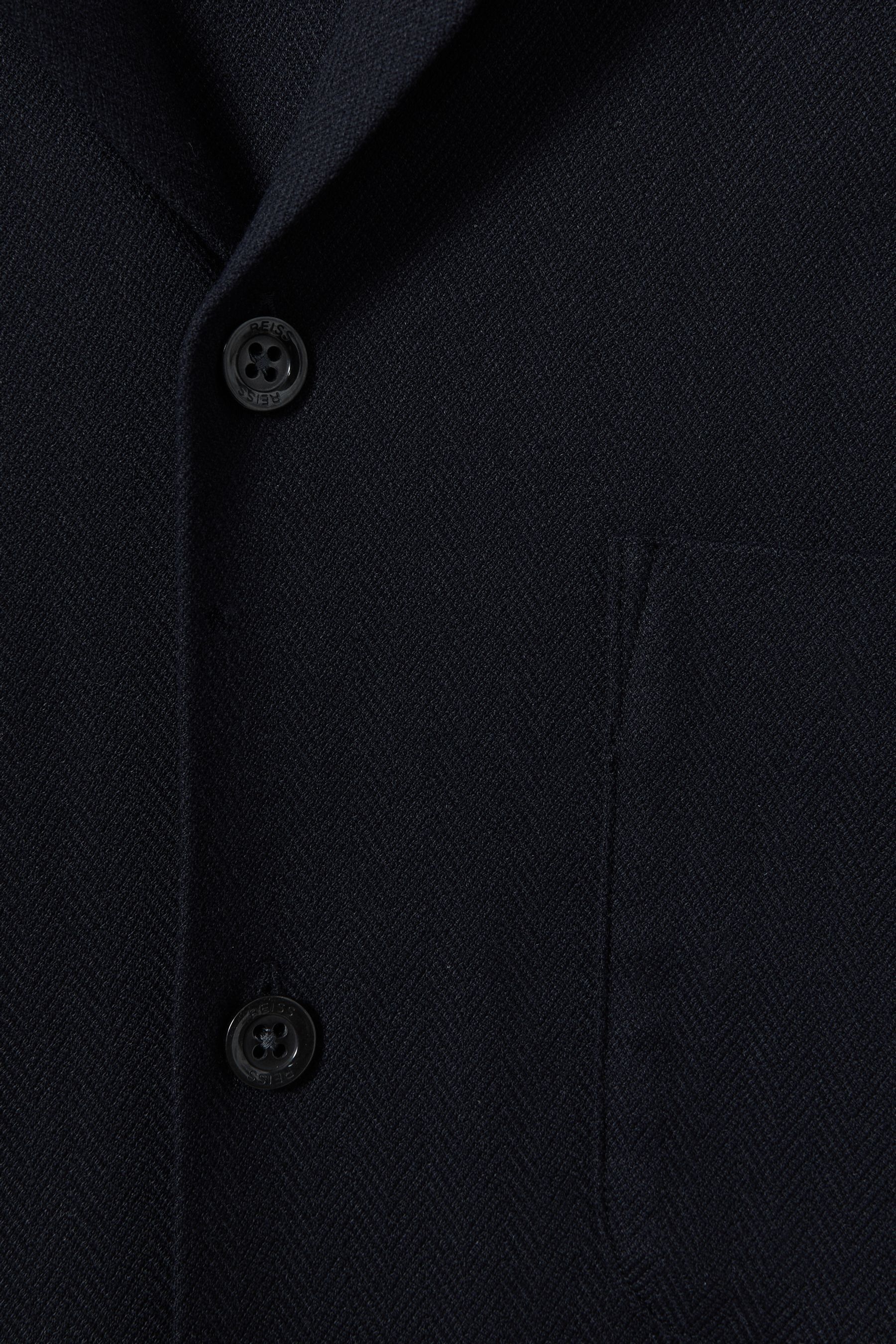 Buy Reiss Navy Nitus Herringbone Cuban Collar Shirt from the Next UK ...