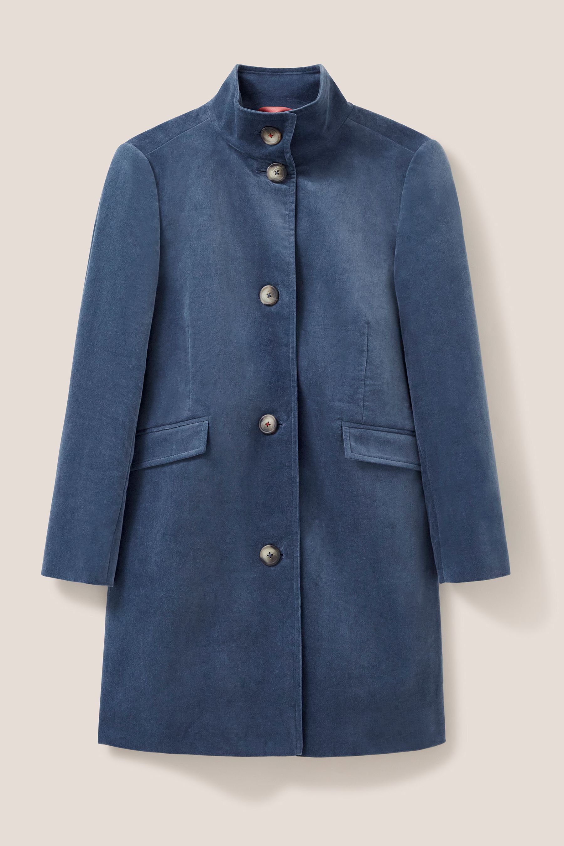 Buy White Stuff Blue Denim Karla Velvet Coat from the Next UK online shop