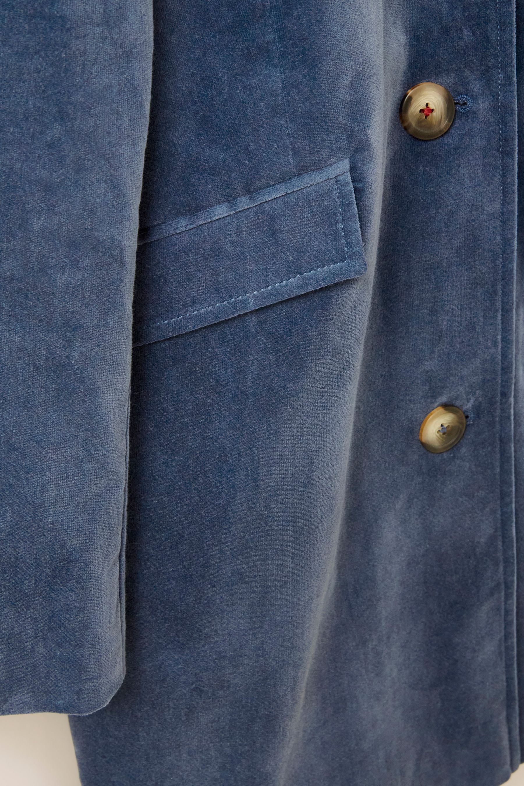 Buy White Stuff Blue Denim Karla Velvet Coat from the Next UK online shop