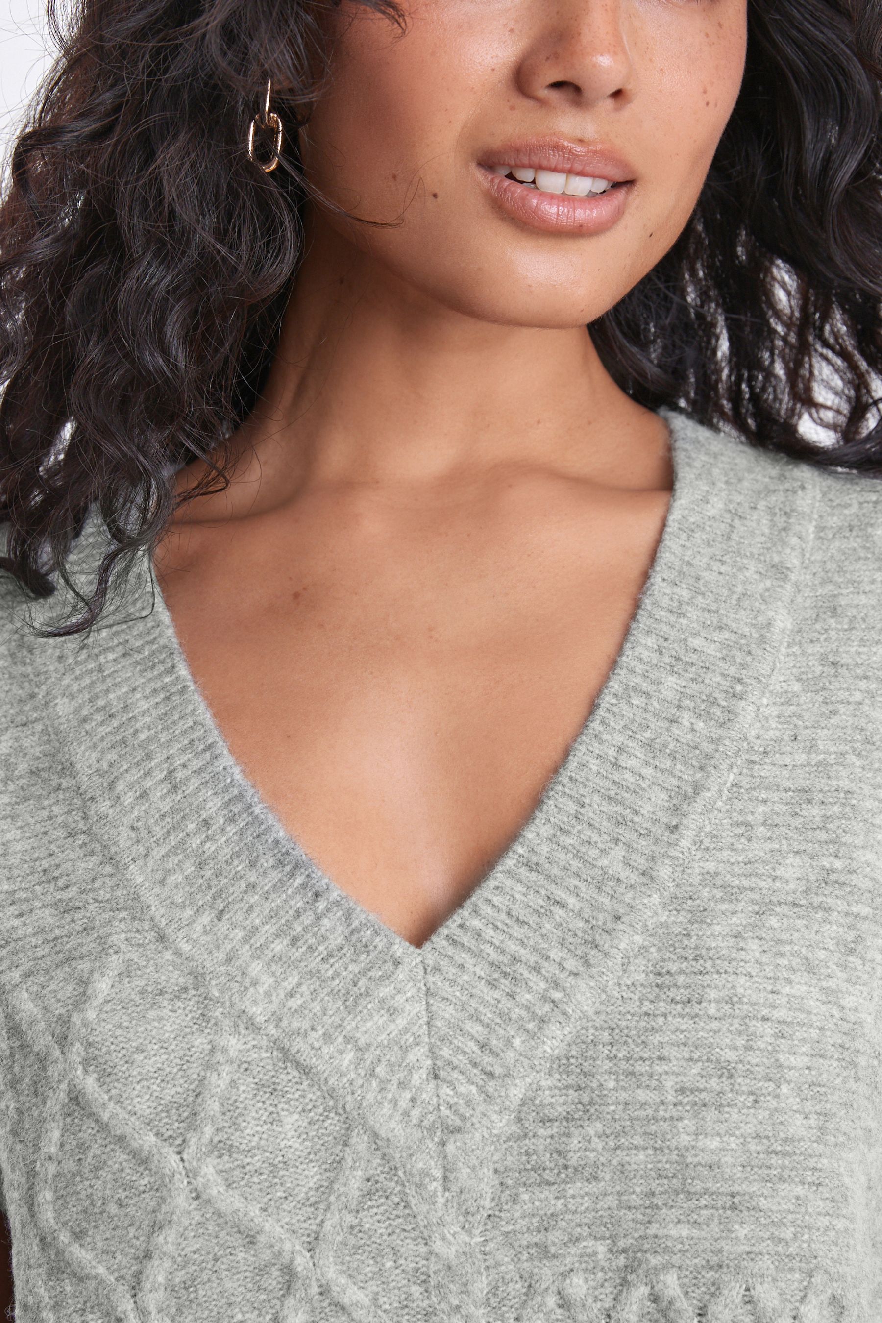 Buy Grey V-Neck Cable Tank from the Next UK online shop
