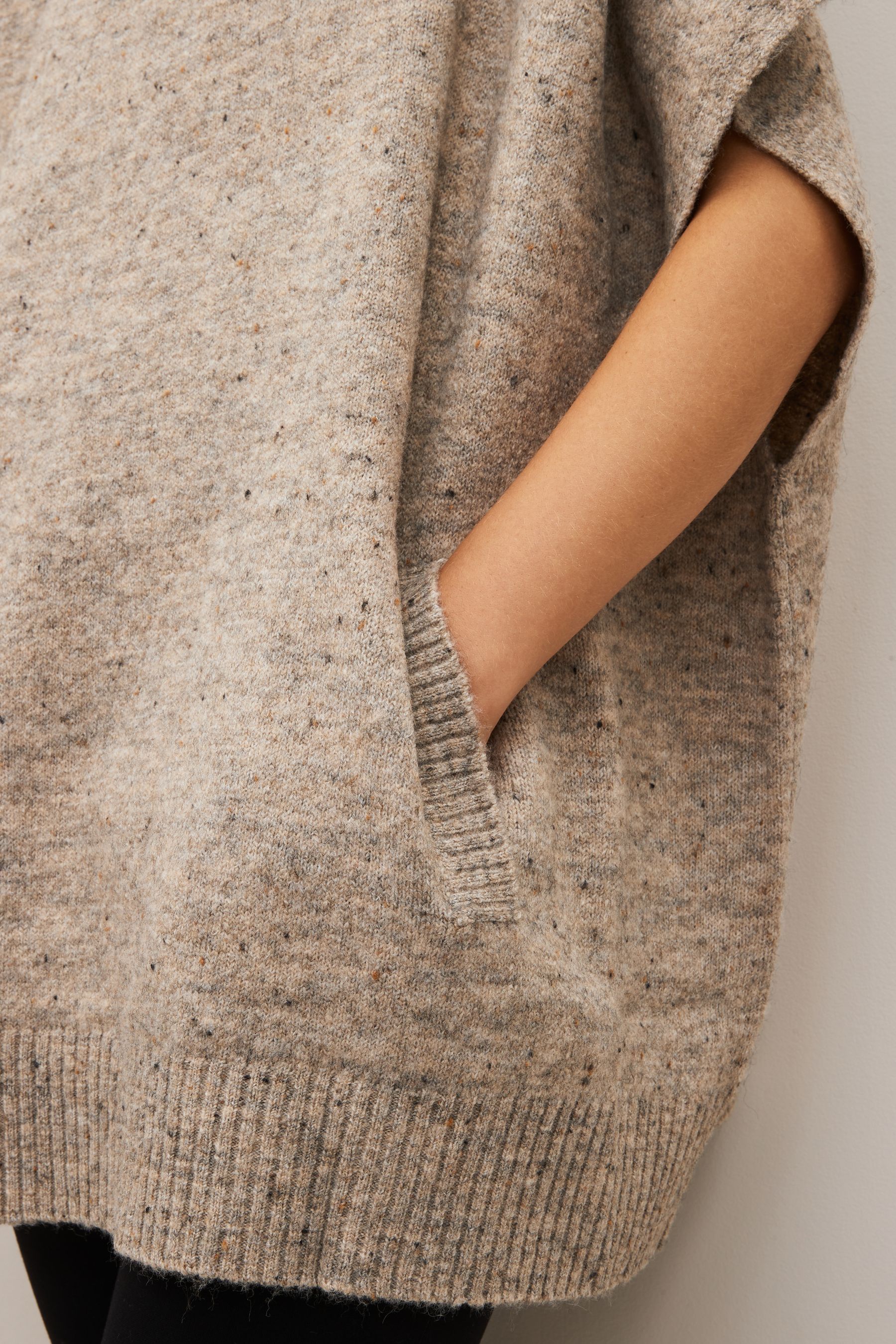 Buy Grey Neppy Roll Neck Poncho Jumper from the Next UK online shop