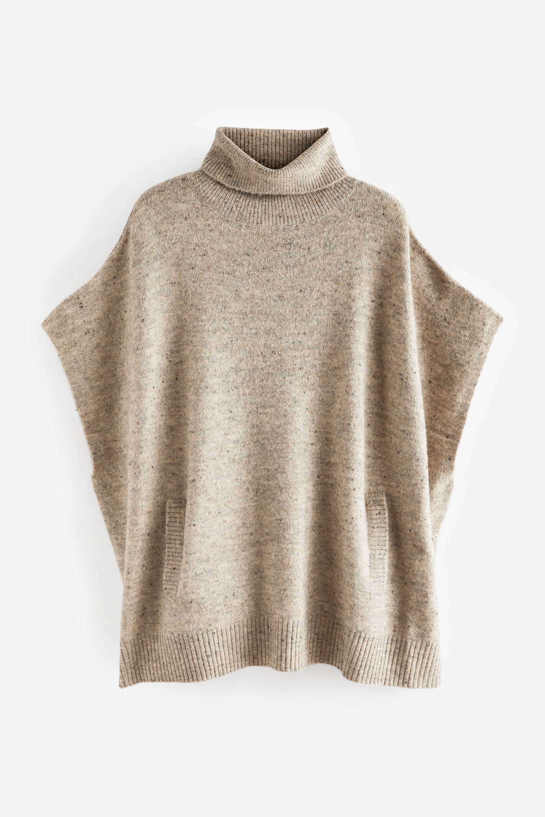Buy Grey Neppy Roll Neck Poncho Jumper from the Next UK online shop