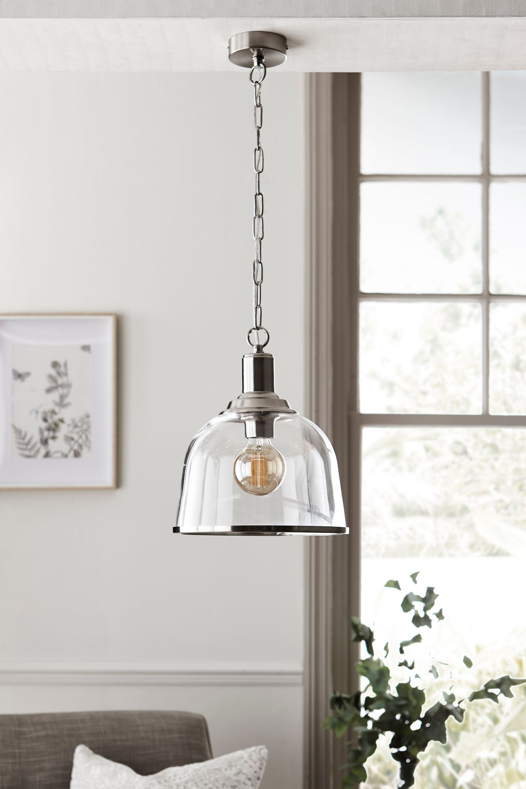 Buy Brushed Chrome Gloucester Ceiling Light Pendant from Next Ireland