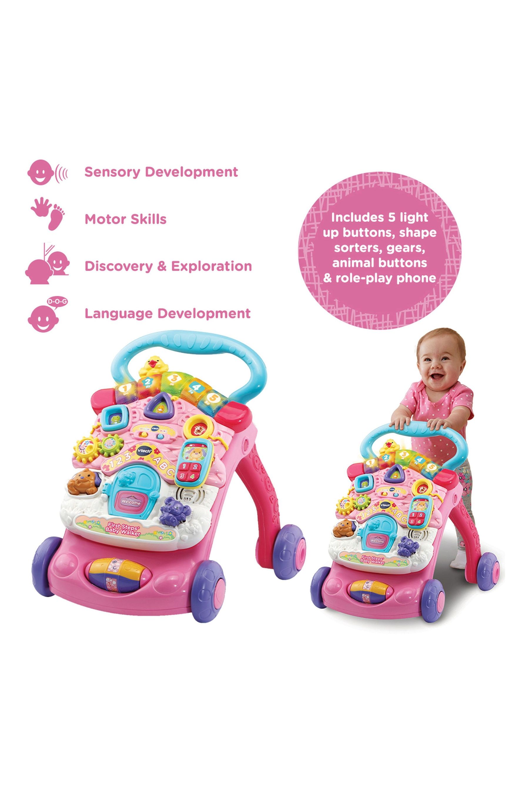 Buy VTech Pink First Steps Baby Walker 505653 from the Next UK online shop