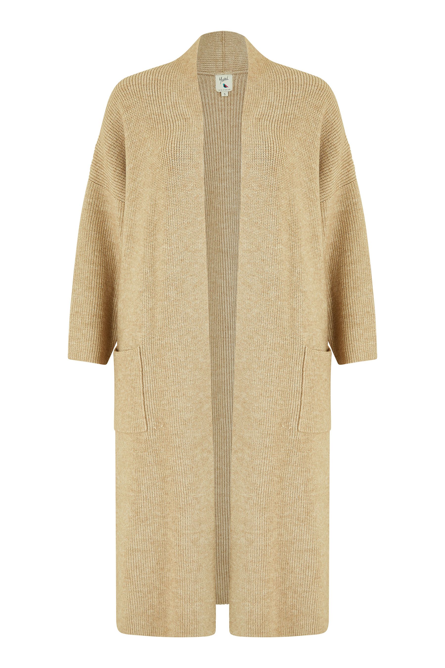 Buy Yumi Cream Knitted Maxi Cardigan with Pockets from the Next UK ...