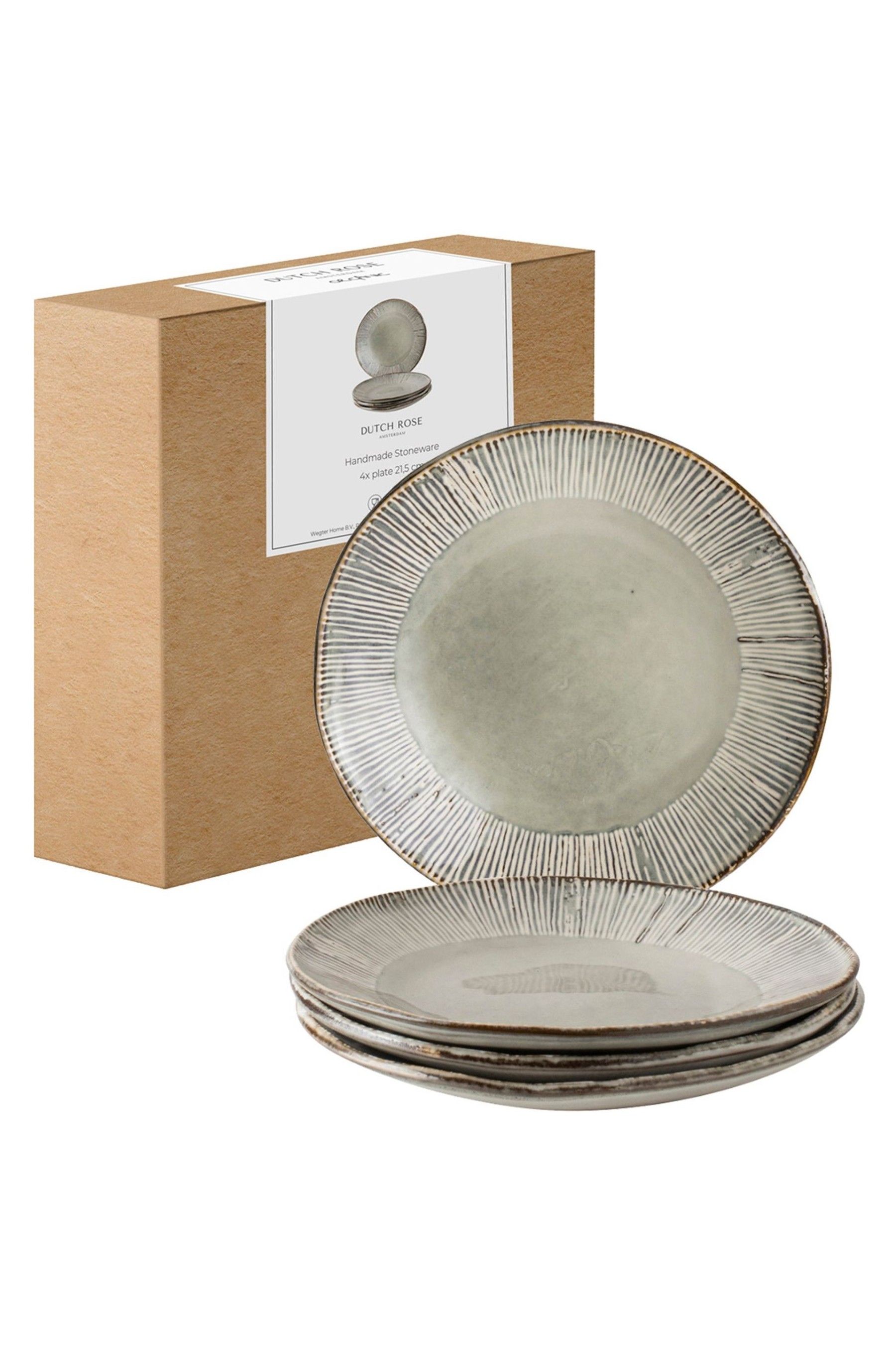 Buy Dutch Rose 12 Piece Ecru Cream Organic Dinner Set of 4 Dinner ...