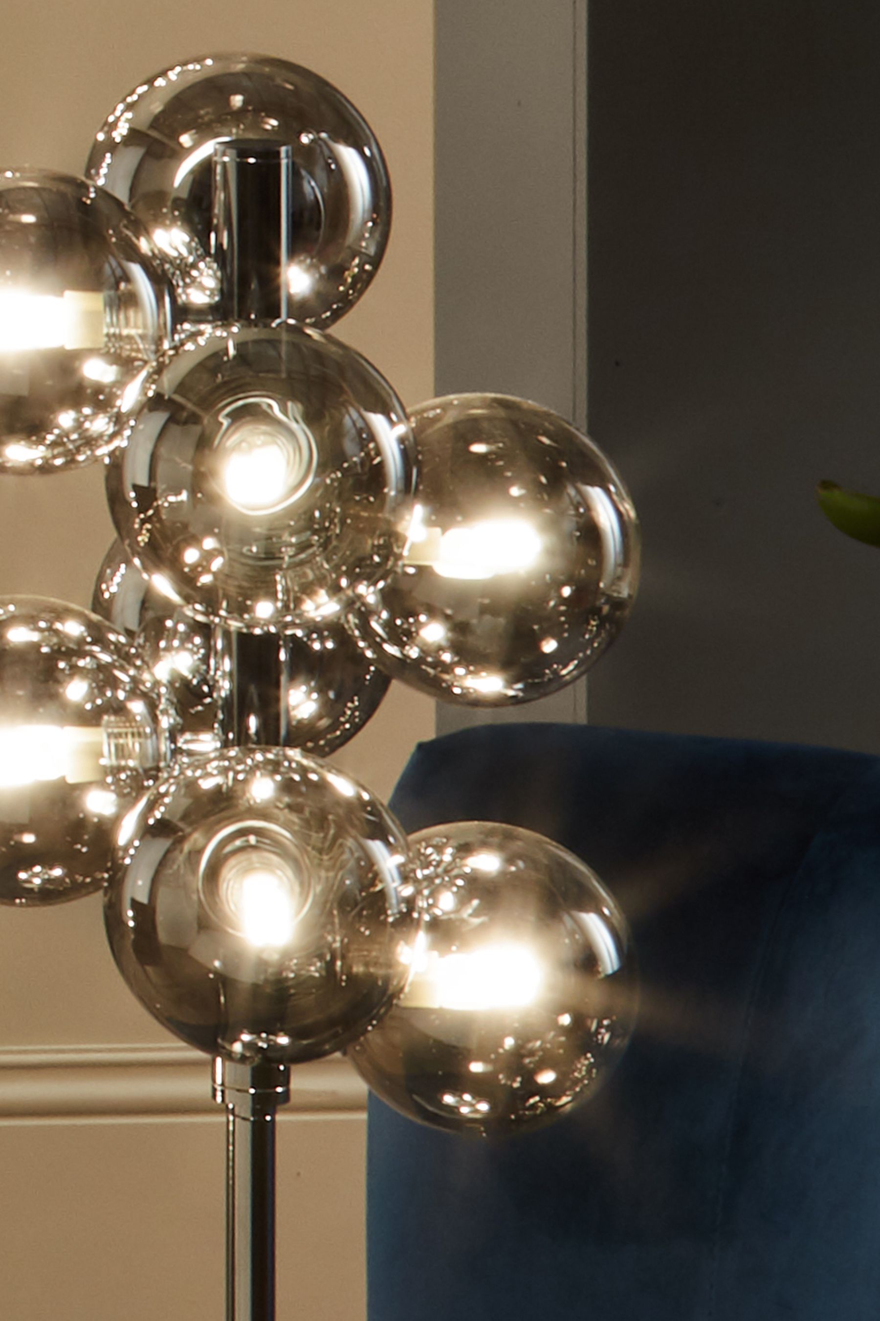 Buy Pacific Black Vecchio Glass Orb And Chrome Table Lamp from the Next ...