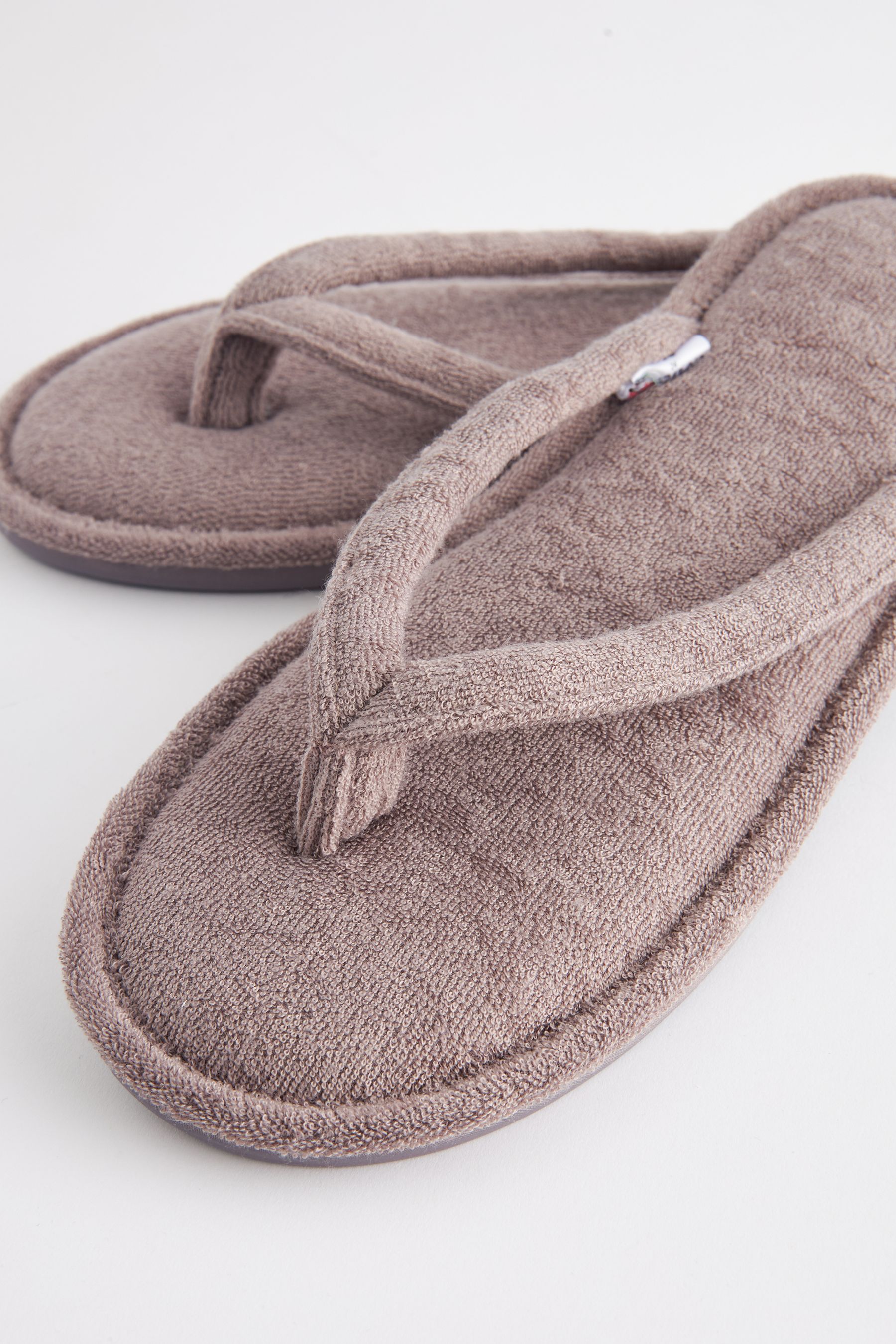 Buy Grey Towelling Flip Flops from the Next UK online shop