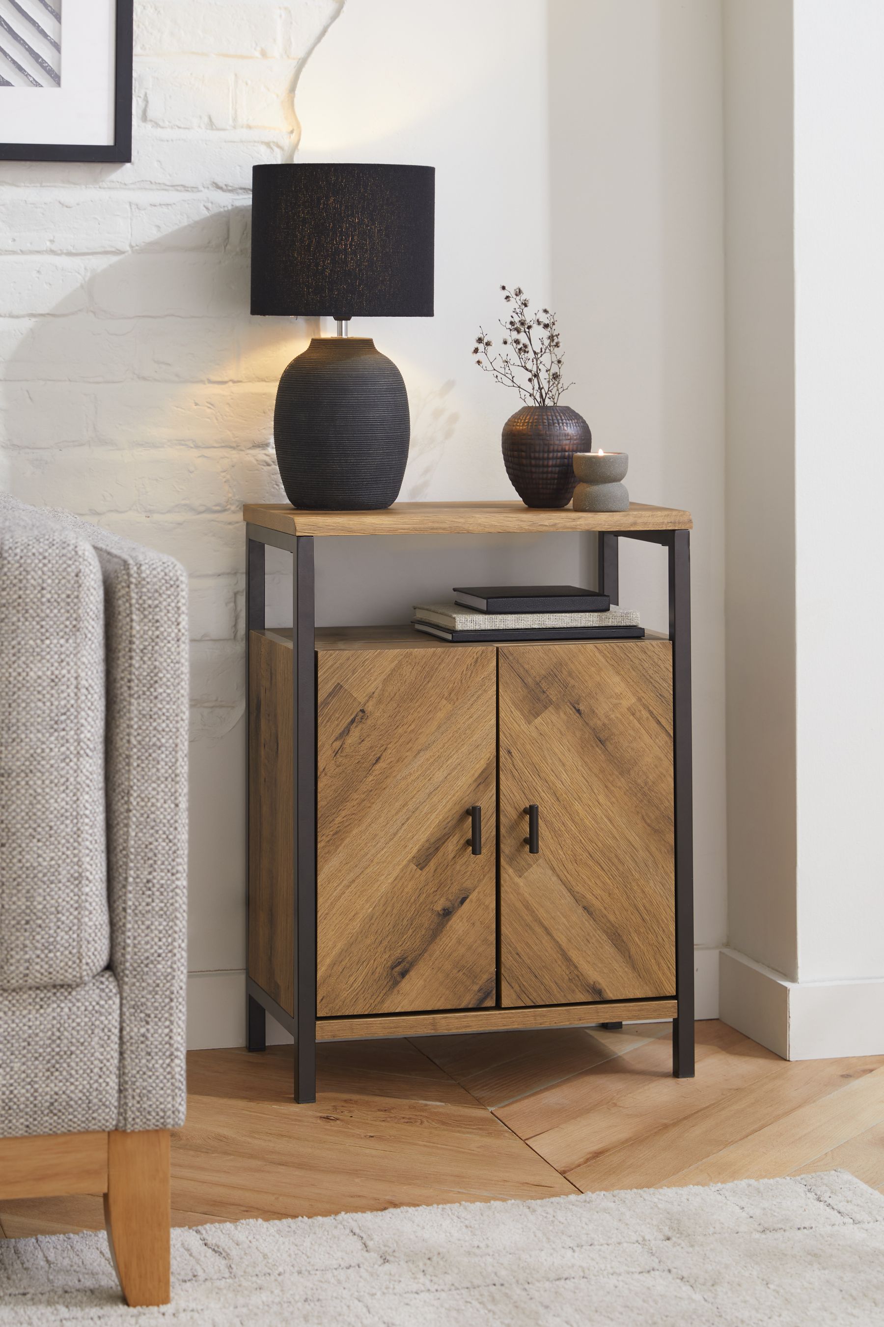 Buy Dark Bronx Chevron Side Table from the Next UK online shop