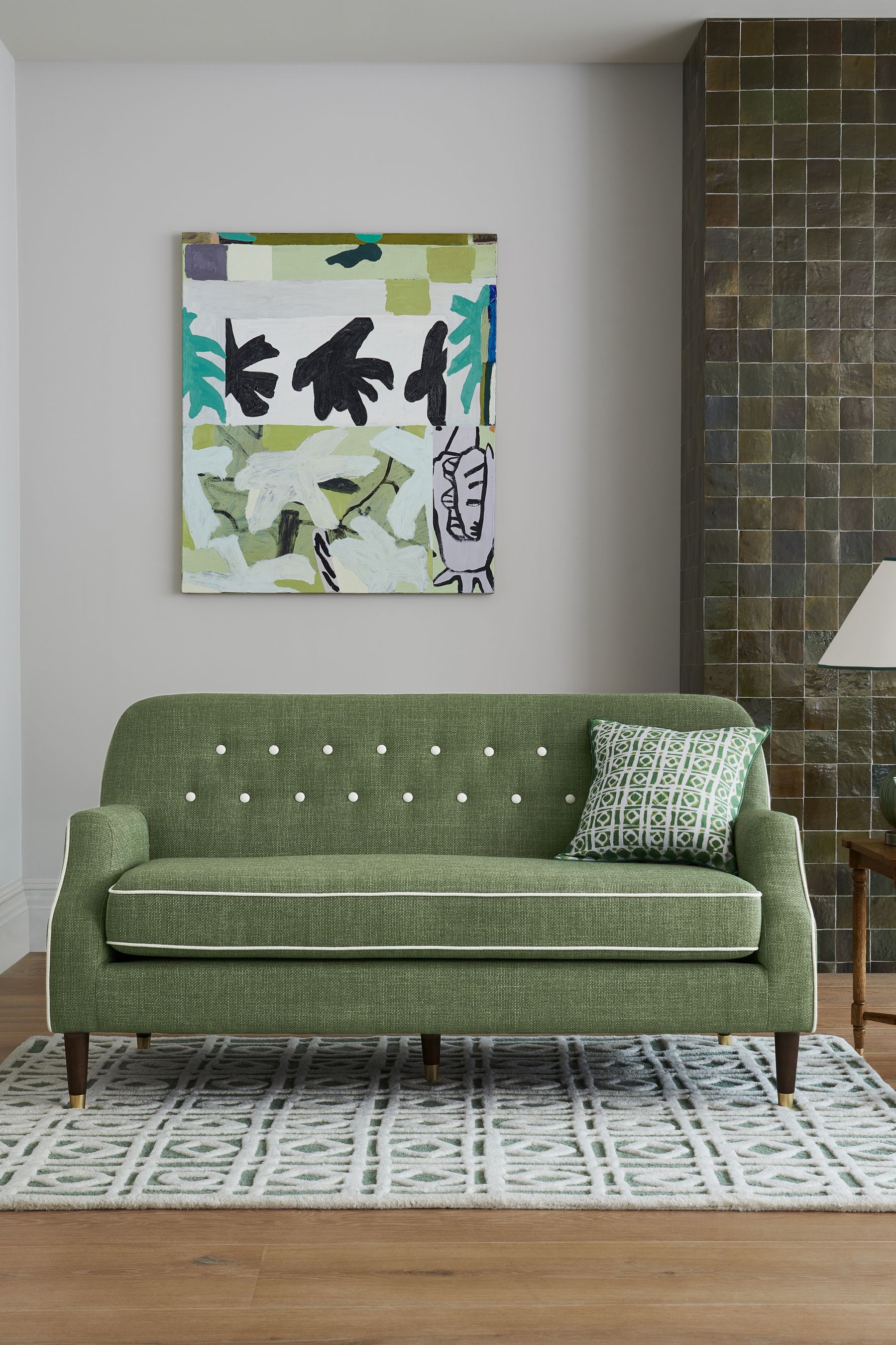 Buy Nina Campbell Carmel Green Walton Small 2 Seater Sofa from the Next ...