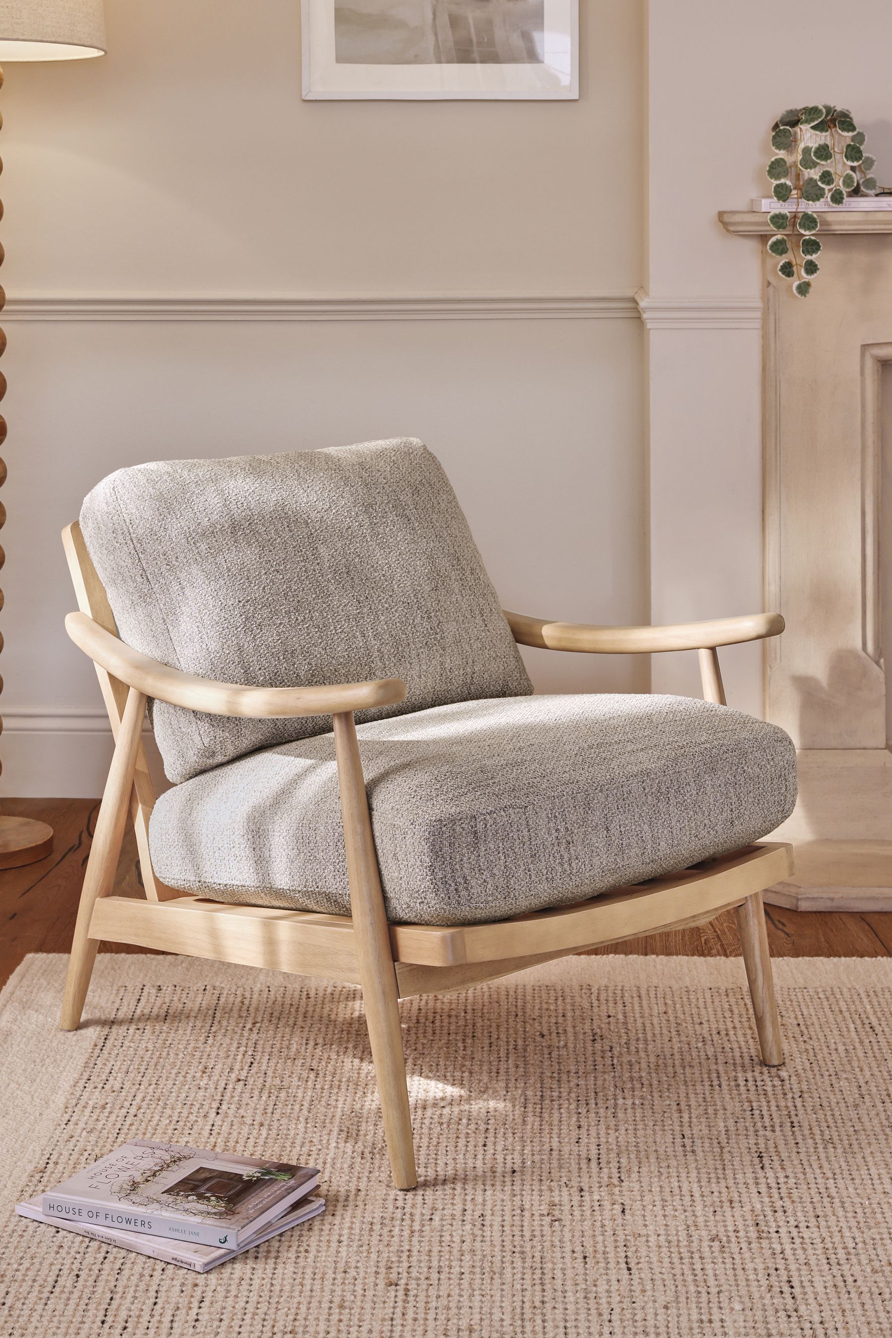 Buy Tweedy Weave Dove Grey, Light Oak Effect Frame Hampton Wooden ...