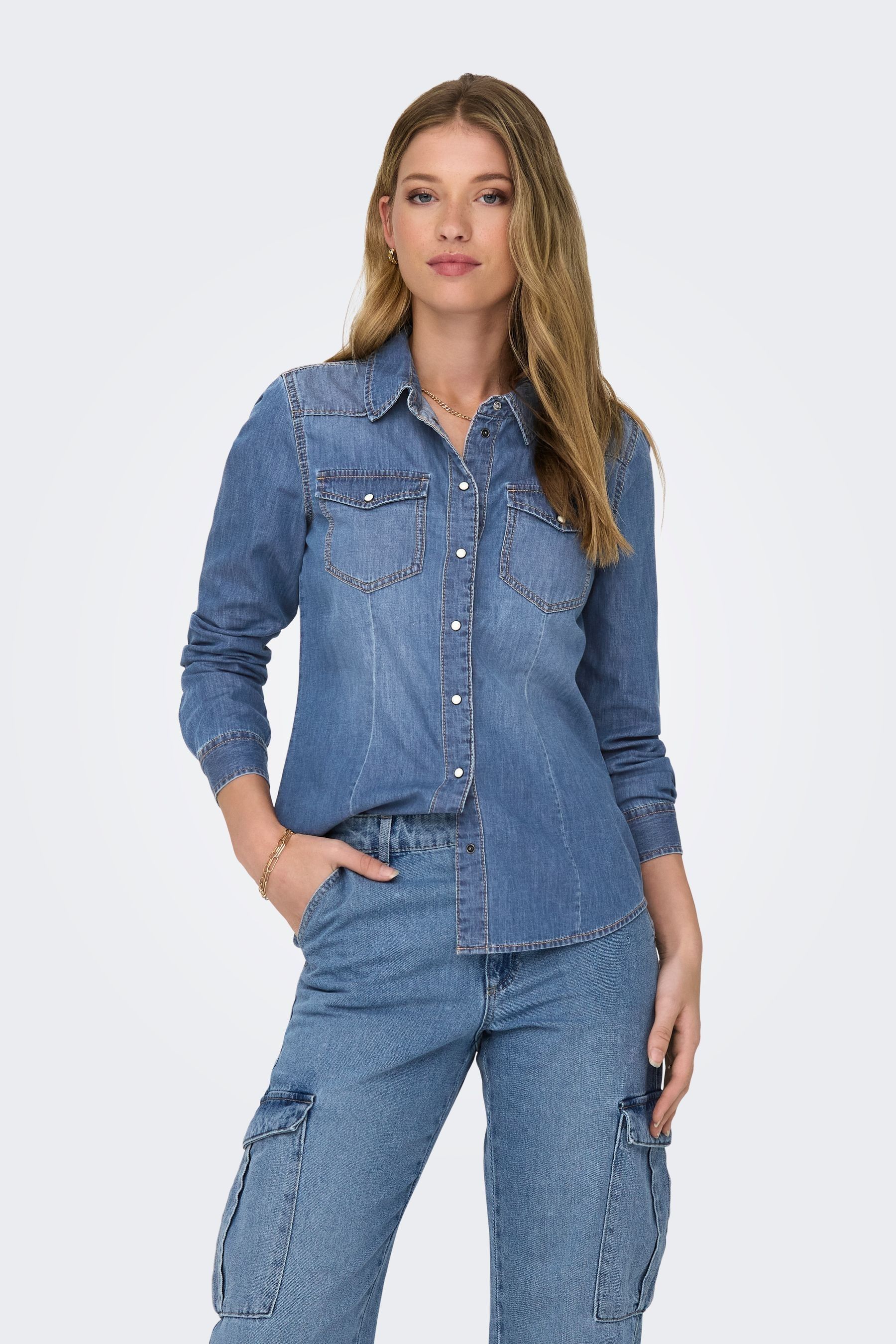 Buy ONLY Blue Lightweight Denim Shirt from the Next UK online shop