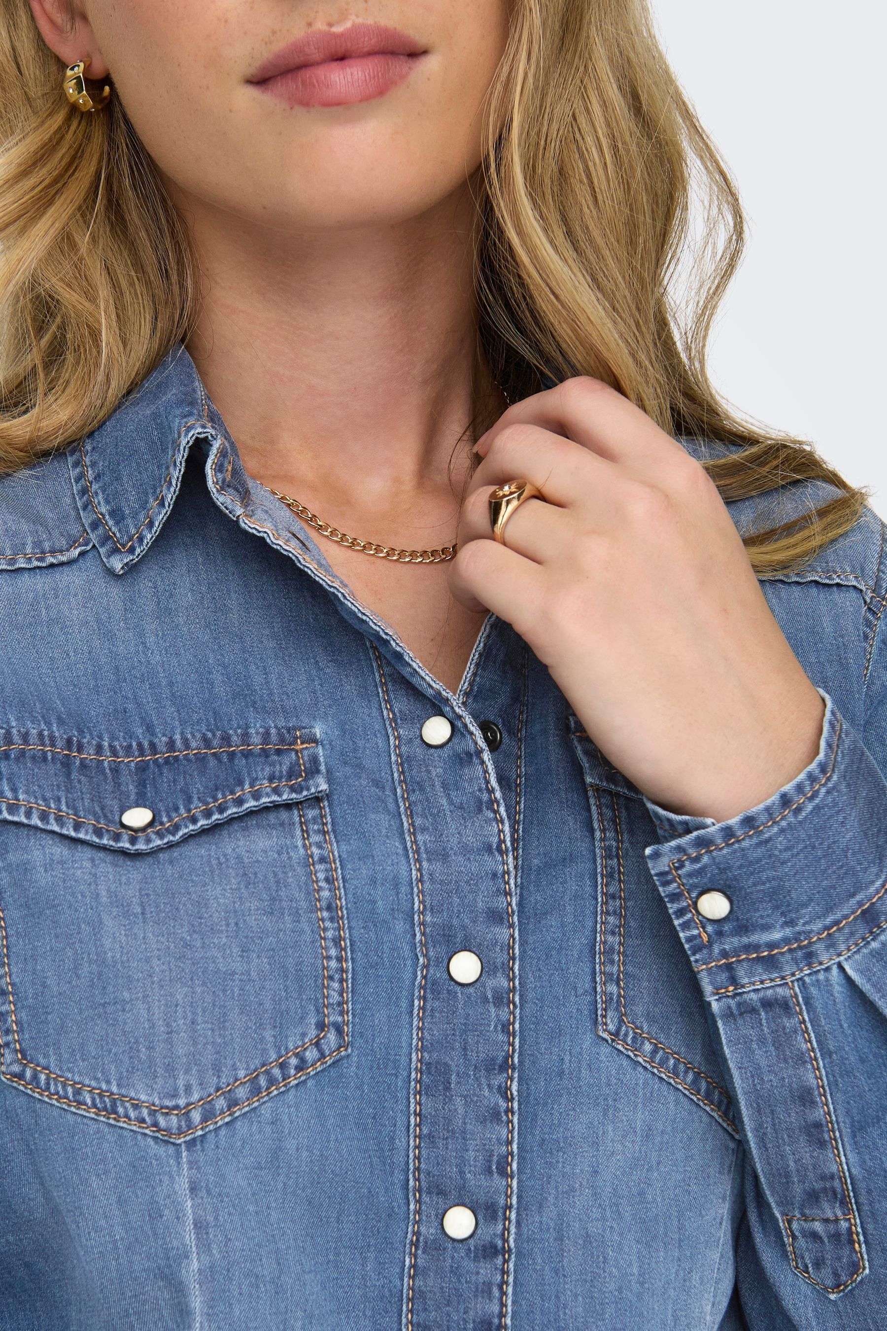 Buy ONLY Blue Lightweight Denim Shirt from the Next UK online shop