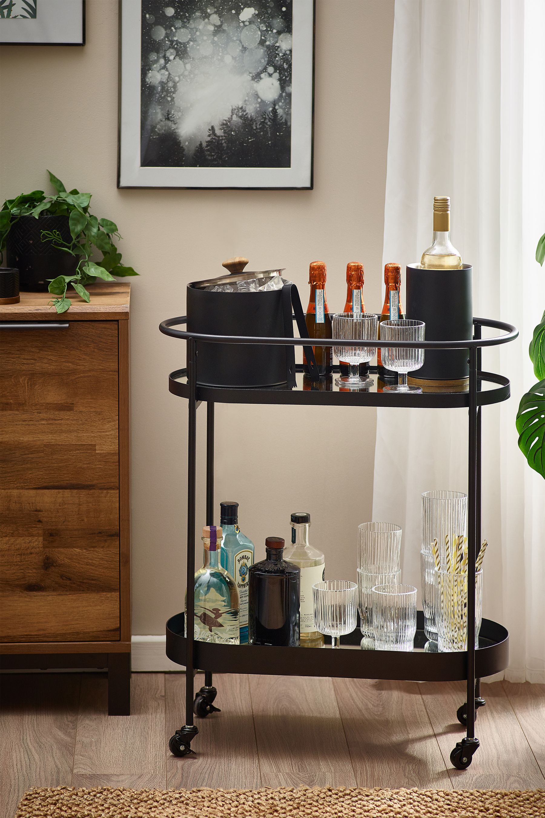 Buy Black Oval Drinks Trolley from the Next UK online shop