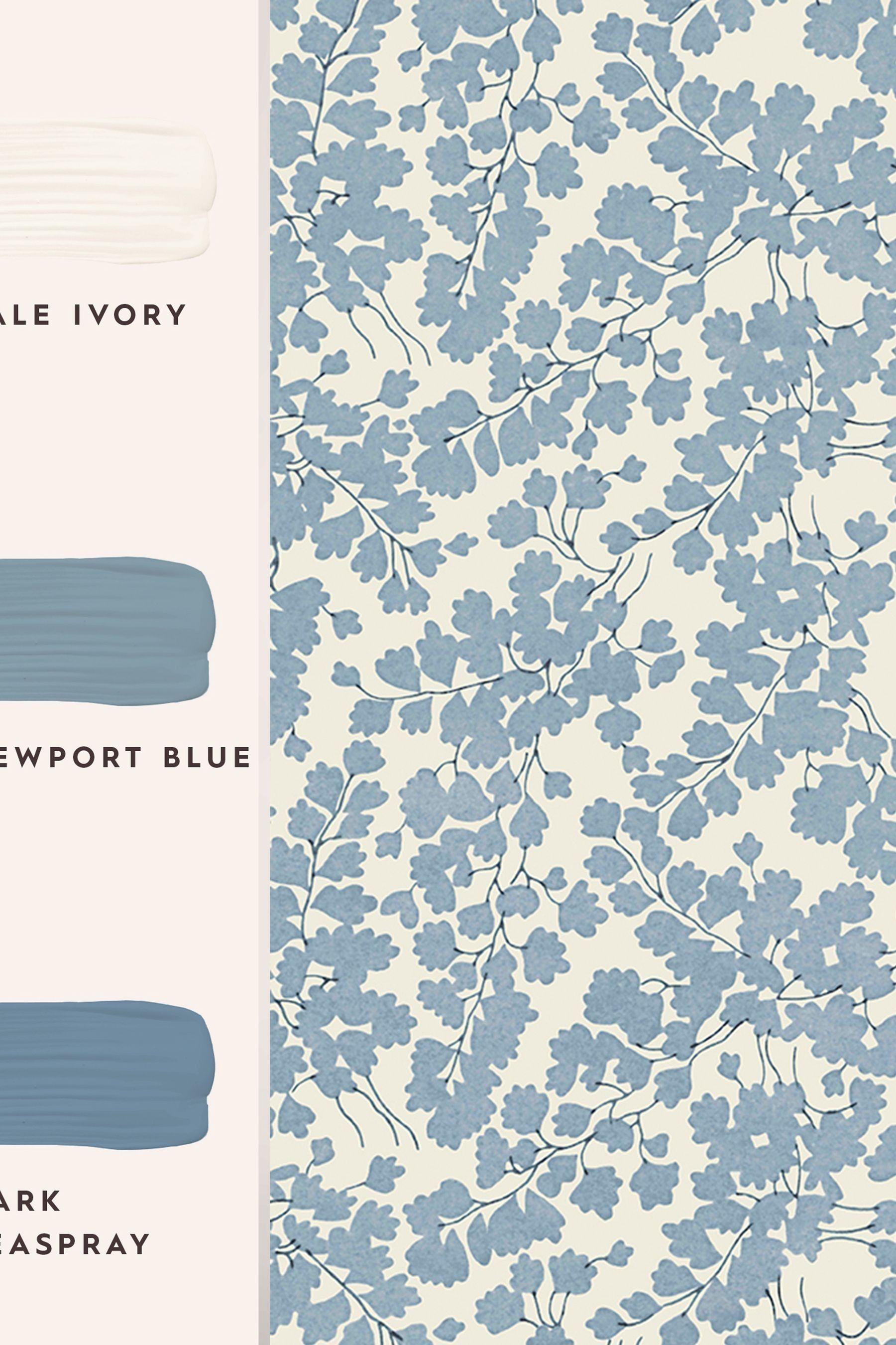 Buy Laura Ashley Newport Blue Cariad Spray Wallpaper Wallpaper from the ...