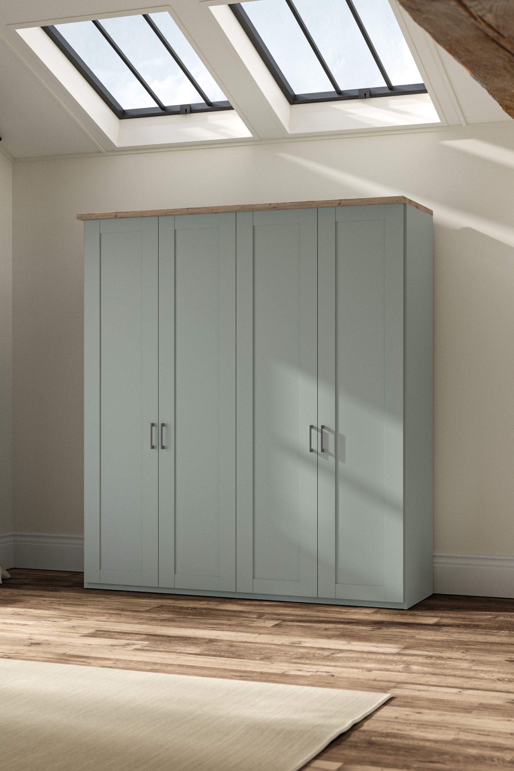 Buy Wiemann Sage Green Truro 4 Door Wood Semi Fitted Wardrobe from the ...