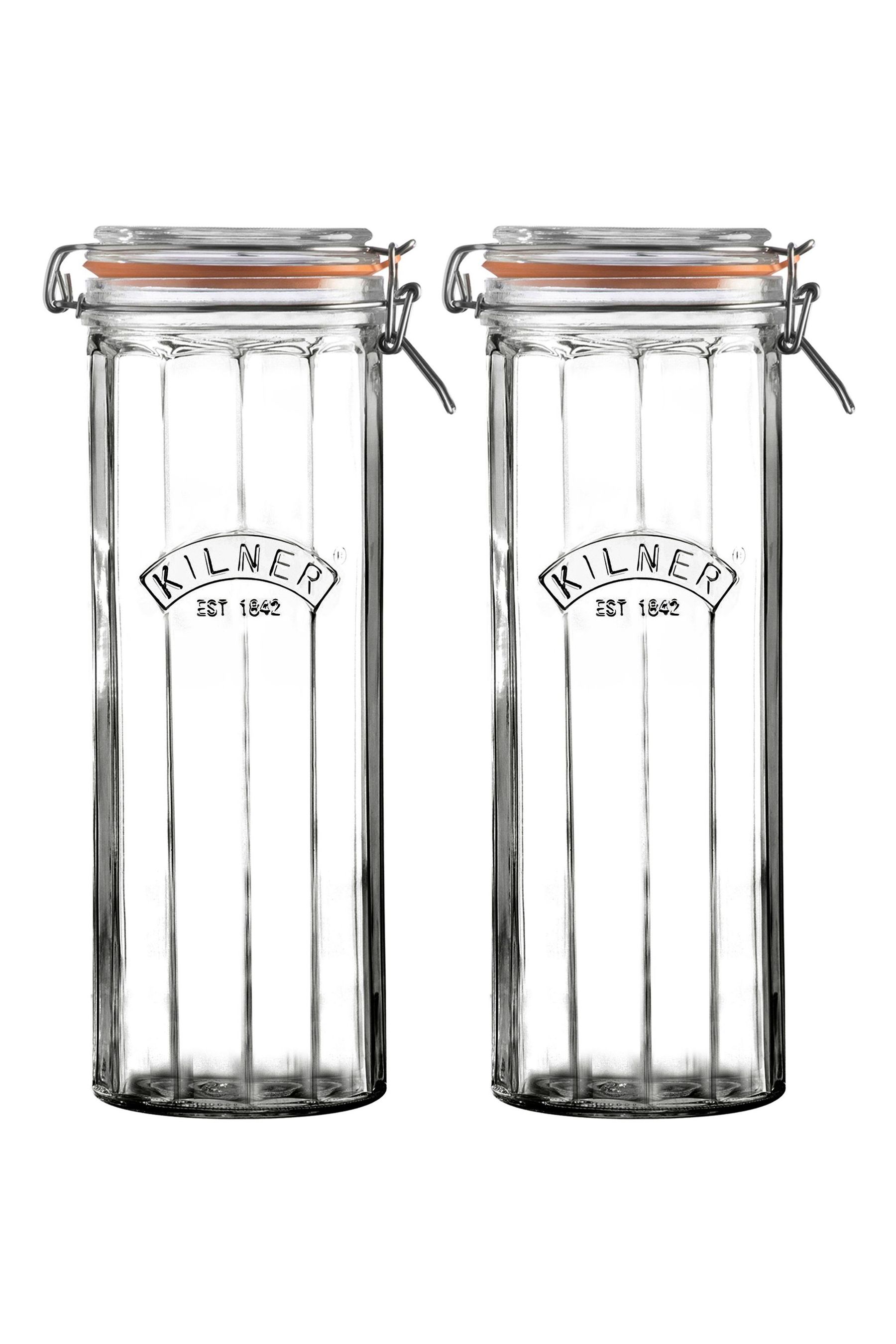 Buy Kilner Set of 2 Facetted Clip Top 2.2L Jars from the Next UK online ...