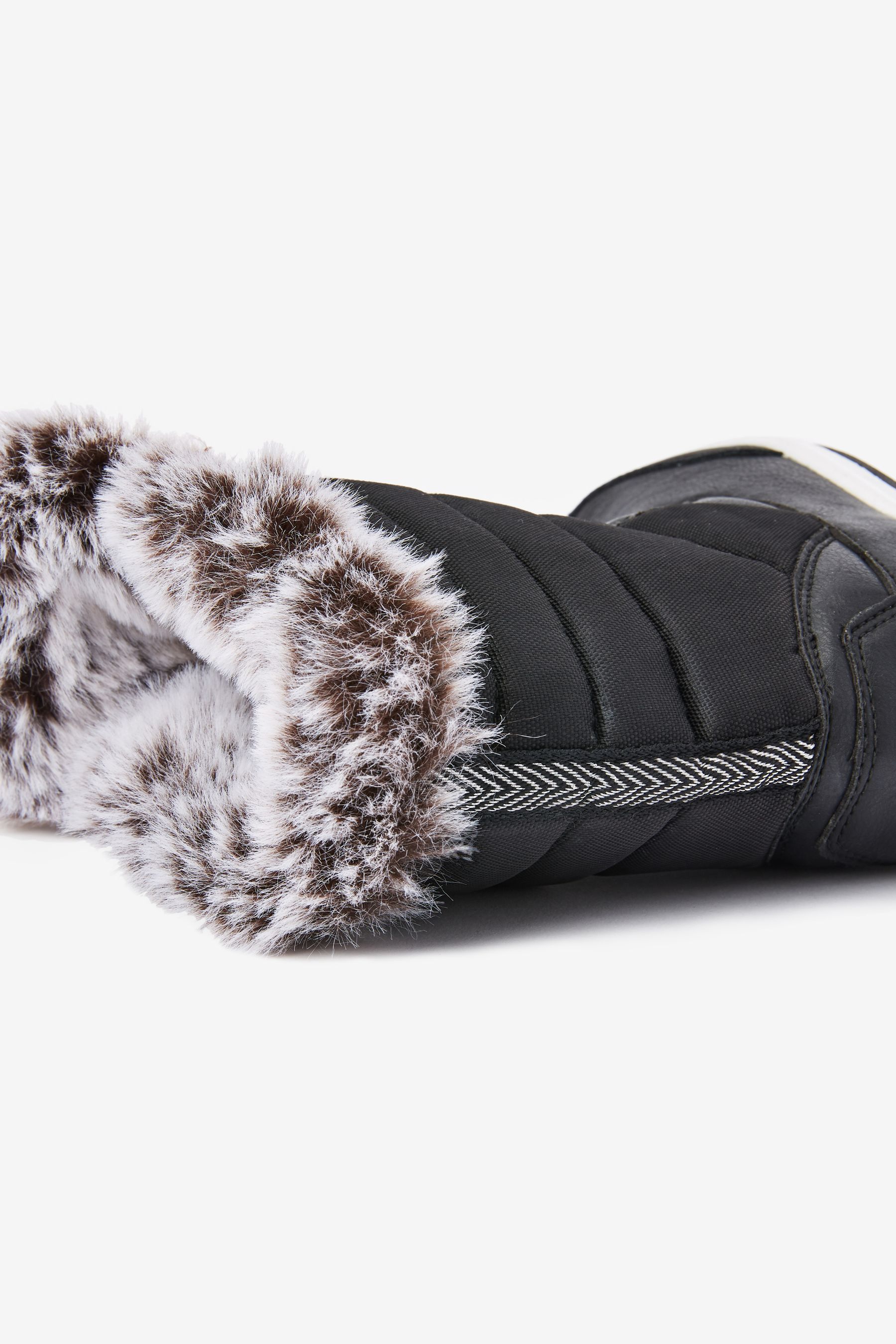 Buy Black Waterproof Warm Faux Fur Lined Snow Boots from the Next UK ...