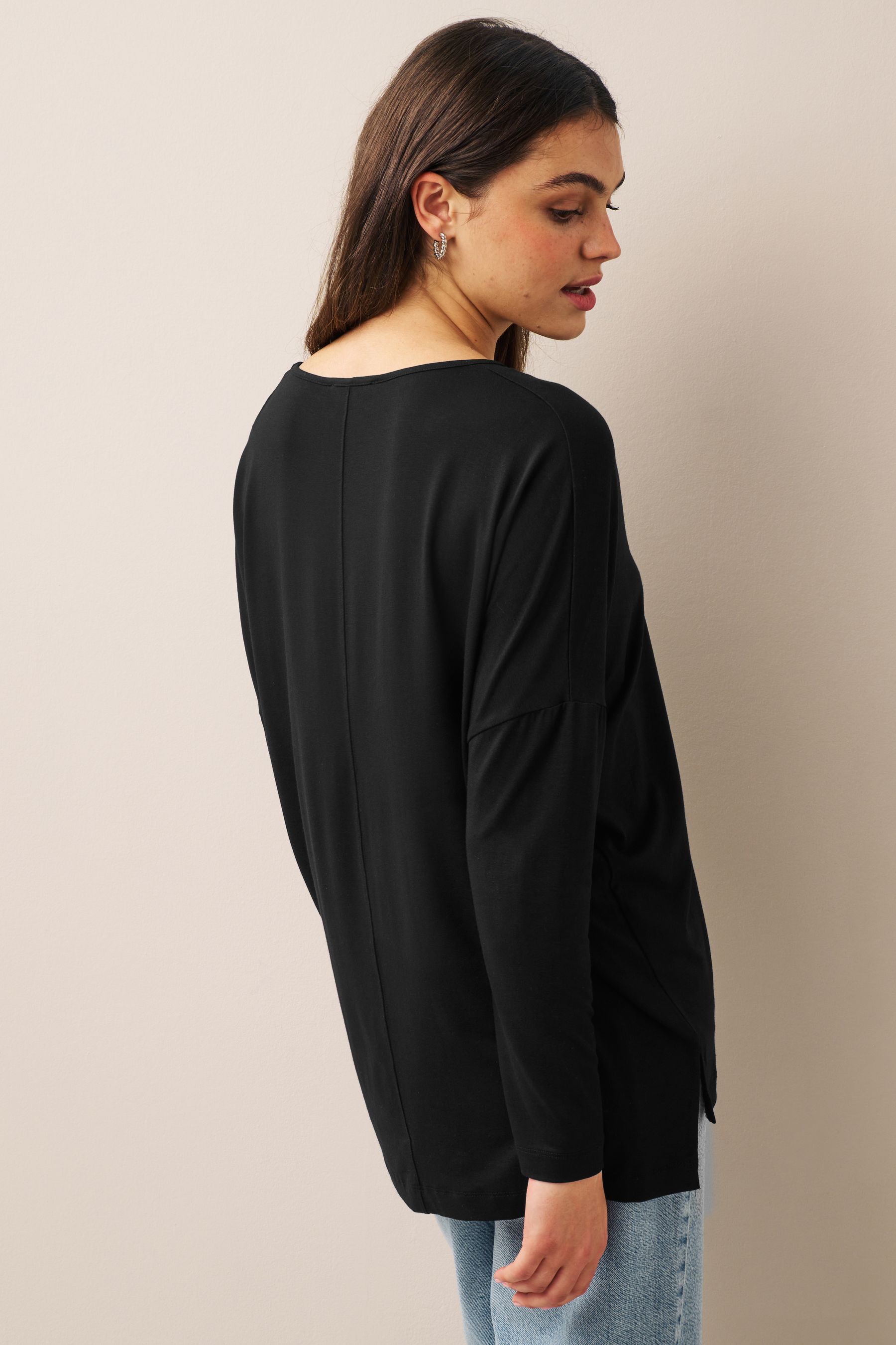 Buy Black Long Sleeve Tunic Top from the Next UK online shop