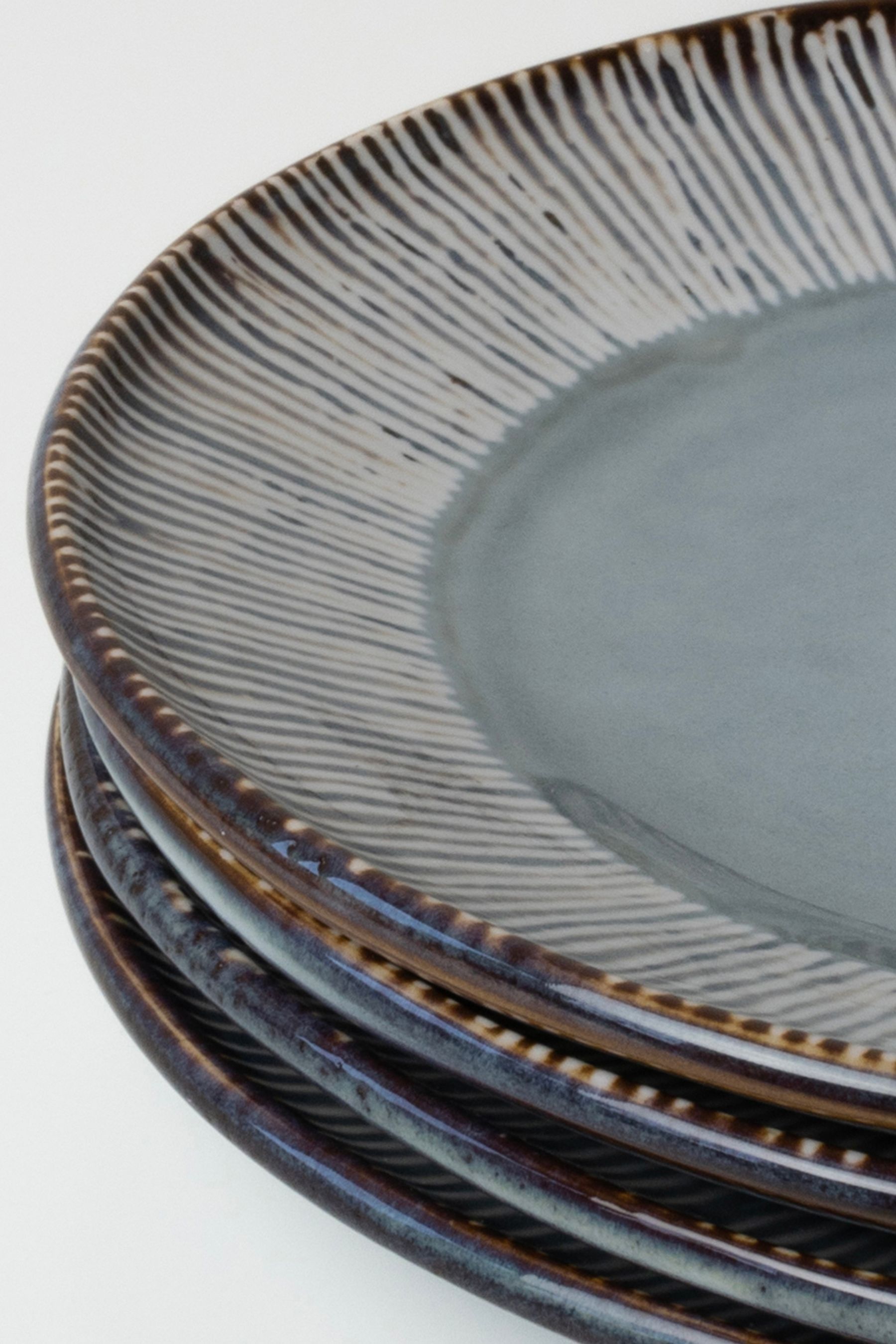 Buy Dutch Rose 12 Piece Blue Organic Dinner Set of 4 Dinner Plates from ...