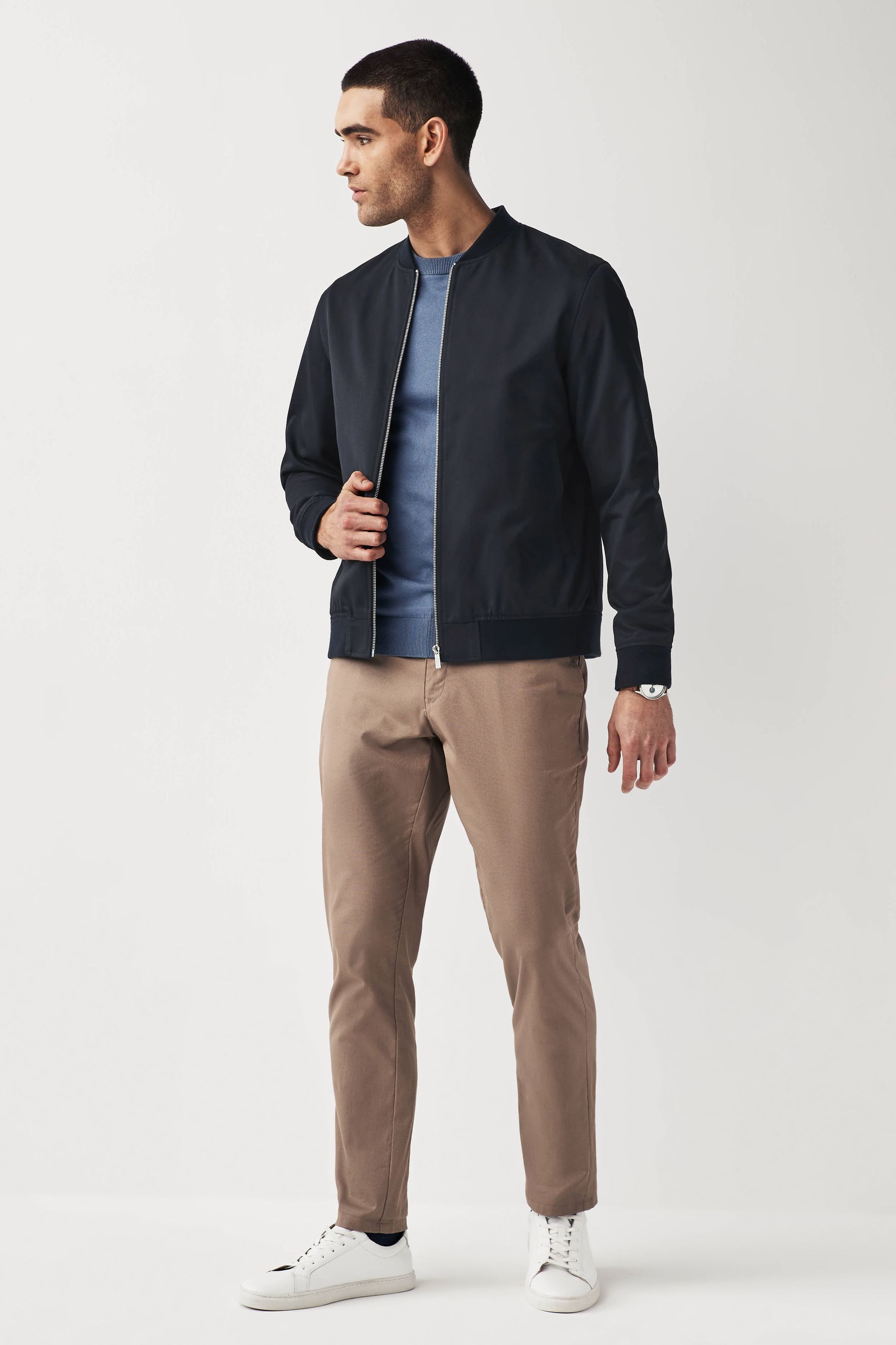 Buy Navy Edit Smart Bomber Jacket from Next Saudi Arabia