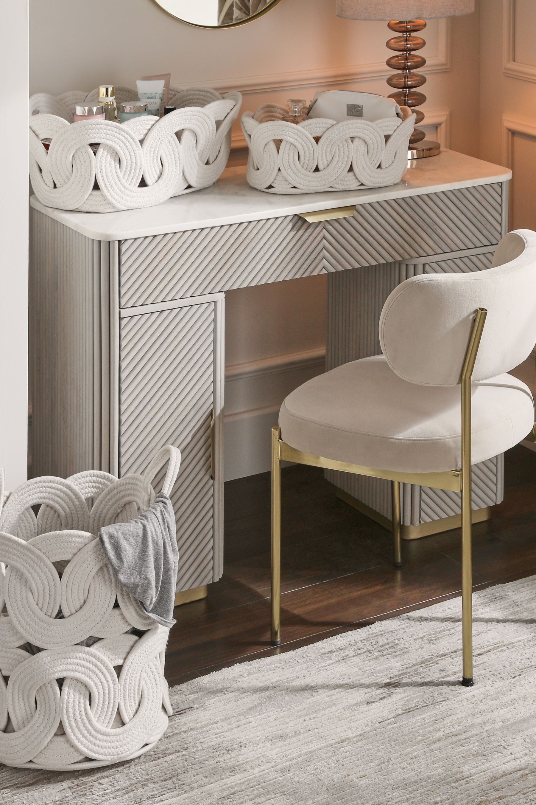 Buy White Curved Rope Single Storage Basket from the Next UK online shop