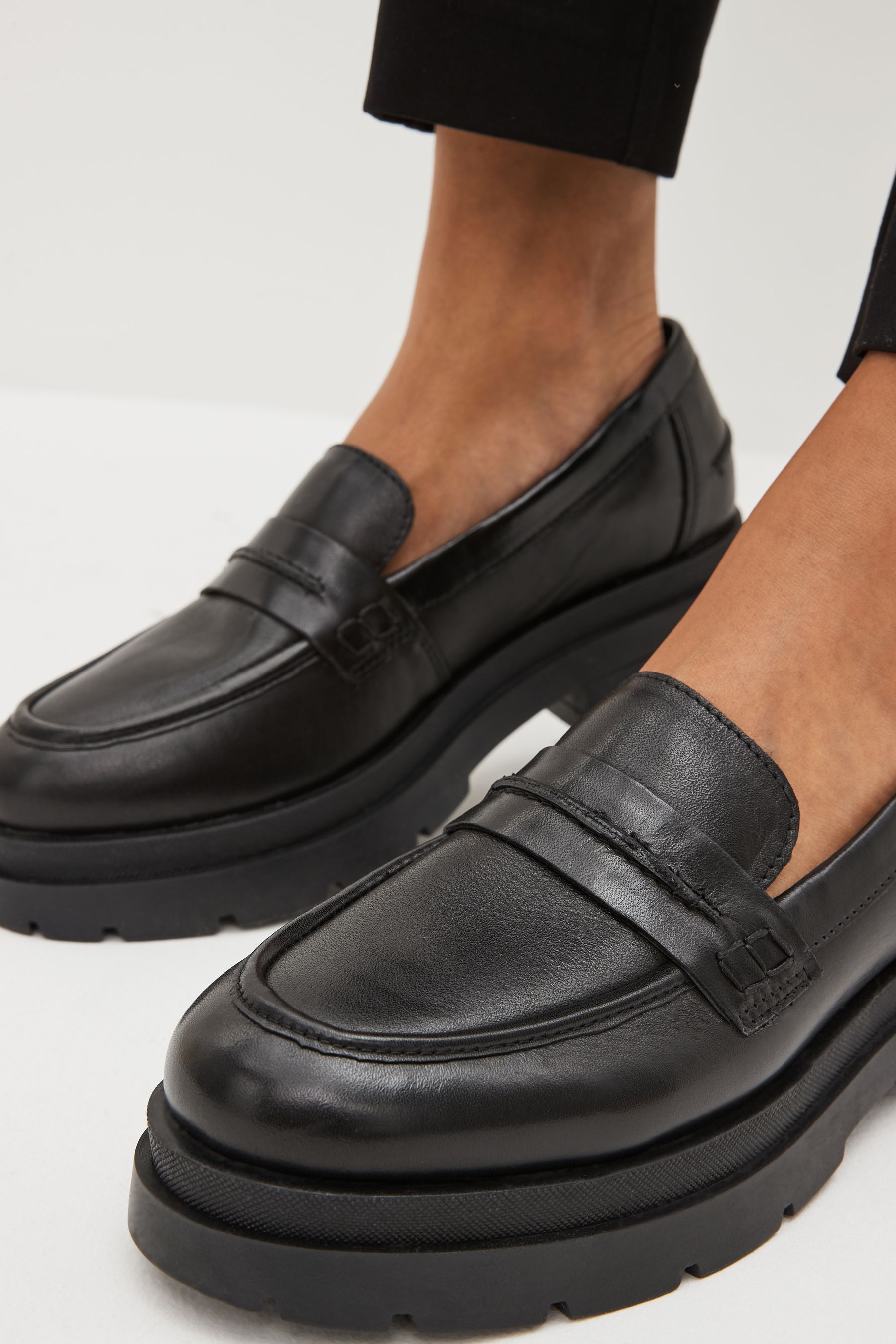 Buy Black Forever Comfort® Leather Chunky Loafers from the Next UK ...