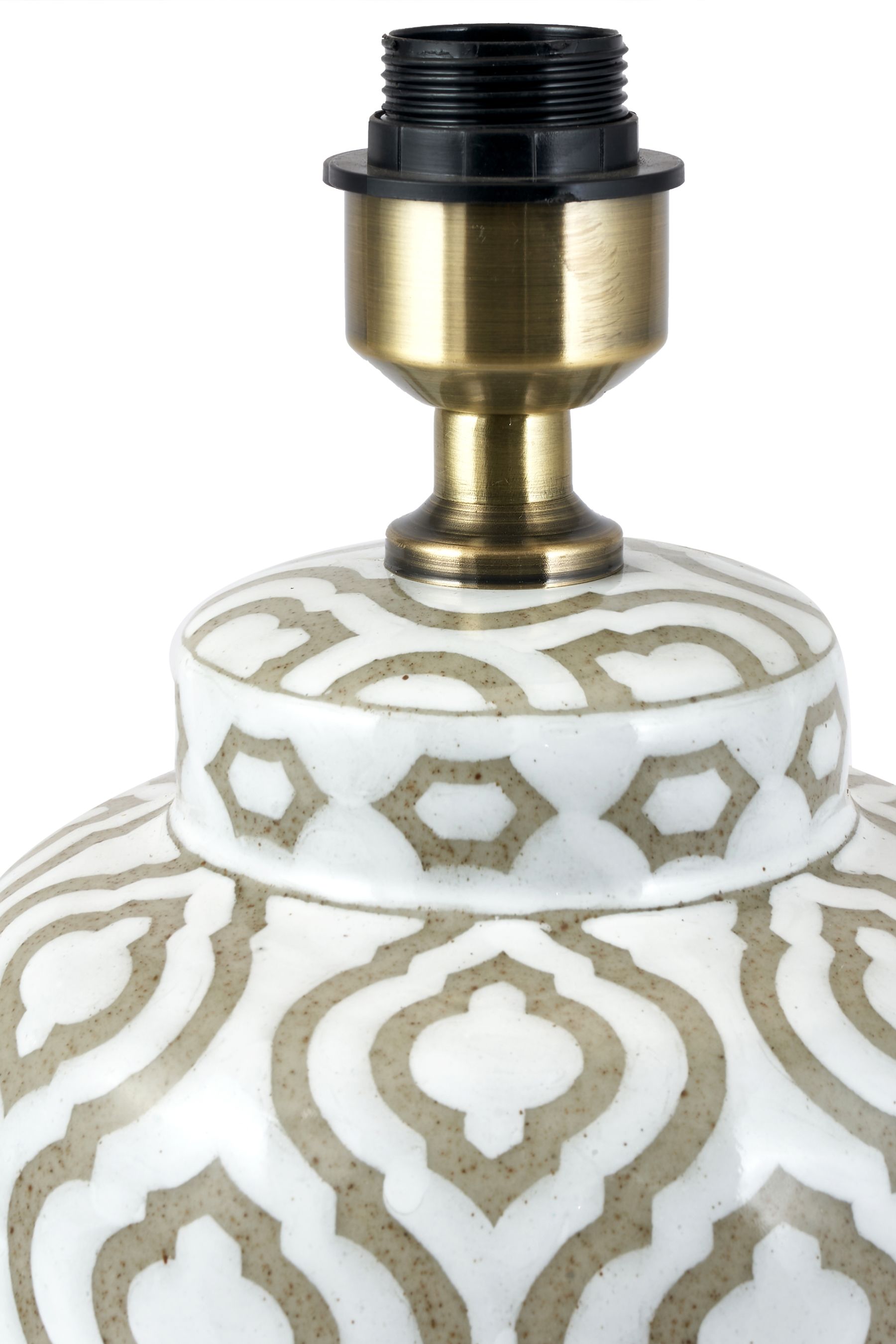 Buy Pacific Celia Taupe and White Pattern Ceramic Table Lamp from the ...