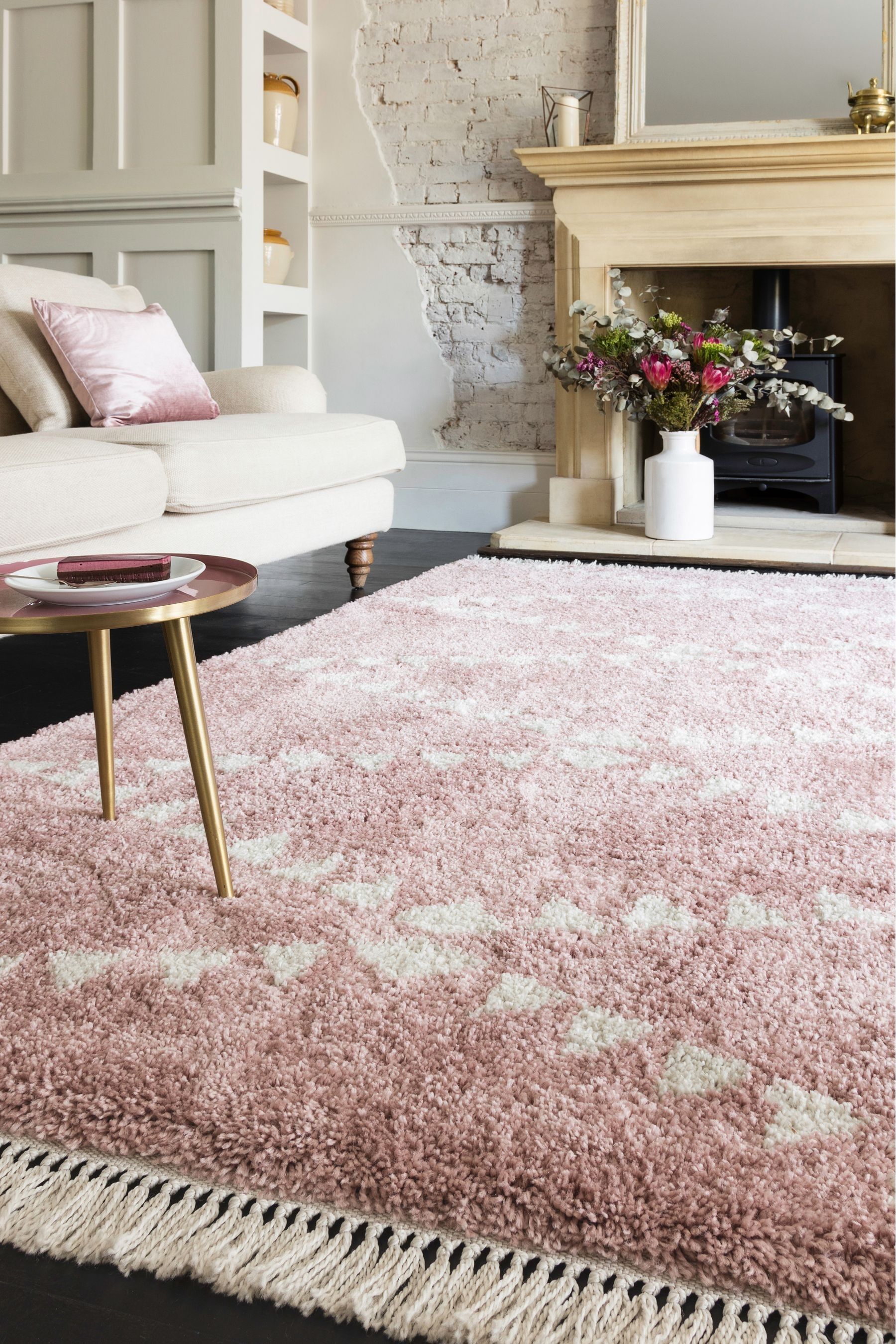Buy Asiatic Rugs Pink Rocco Flags Ultra Soft Rug from the Next UK ...