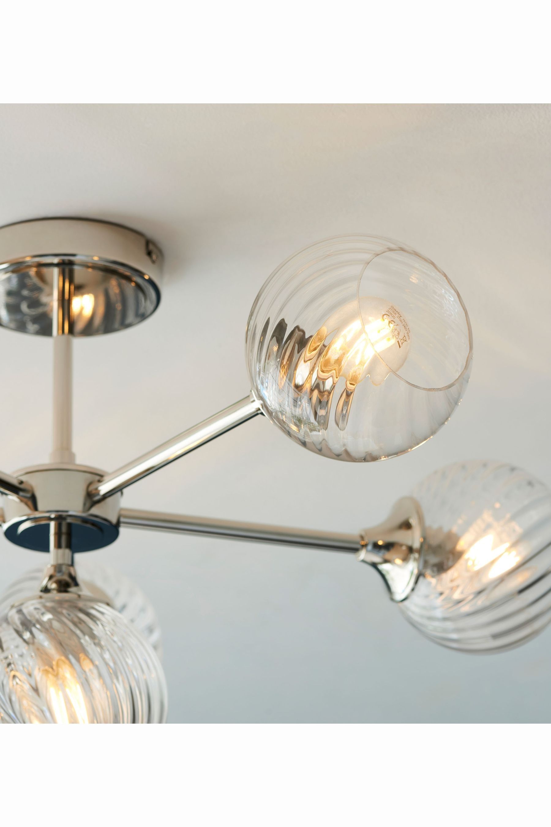 Buy Gallery Home Bright Nickel Lexi 6 Bulb Ceiling Light from the Next ...