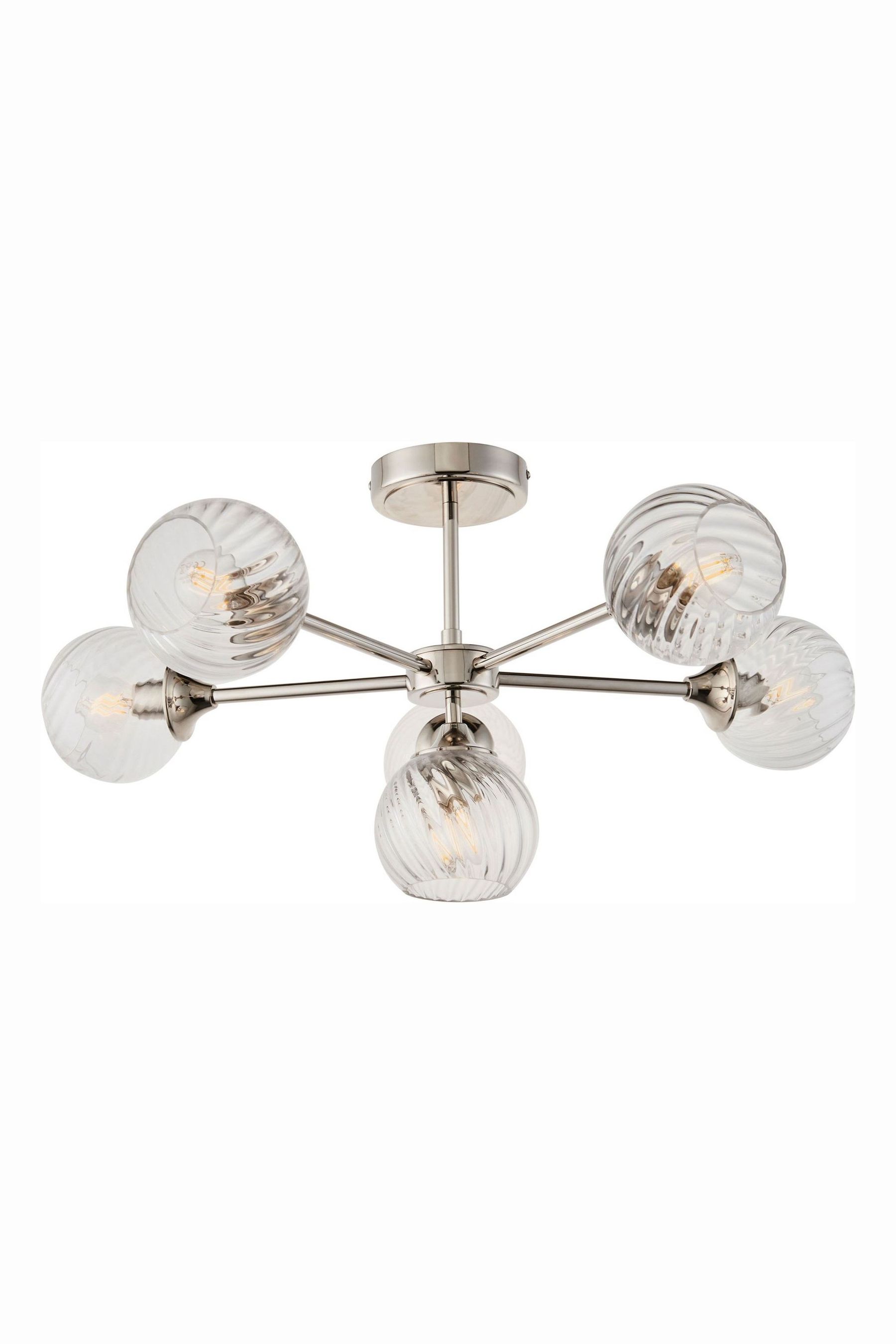 Buy Gallery Home Bright Nickel Lexi 6 Bulb Ceiling Light from the Next ...