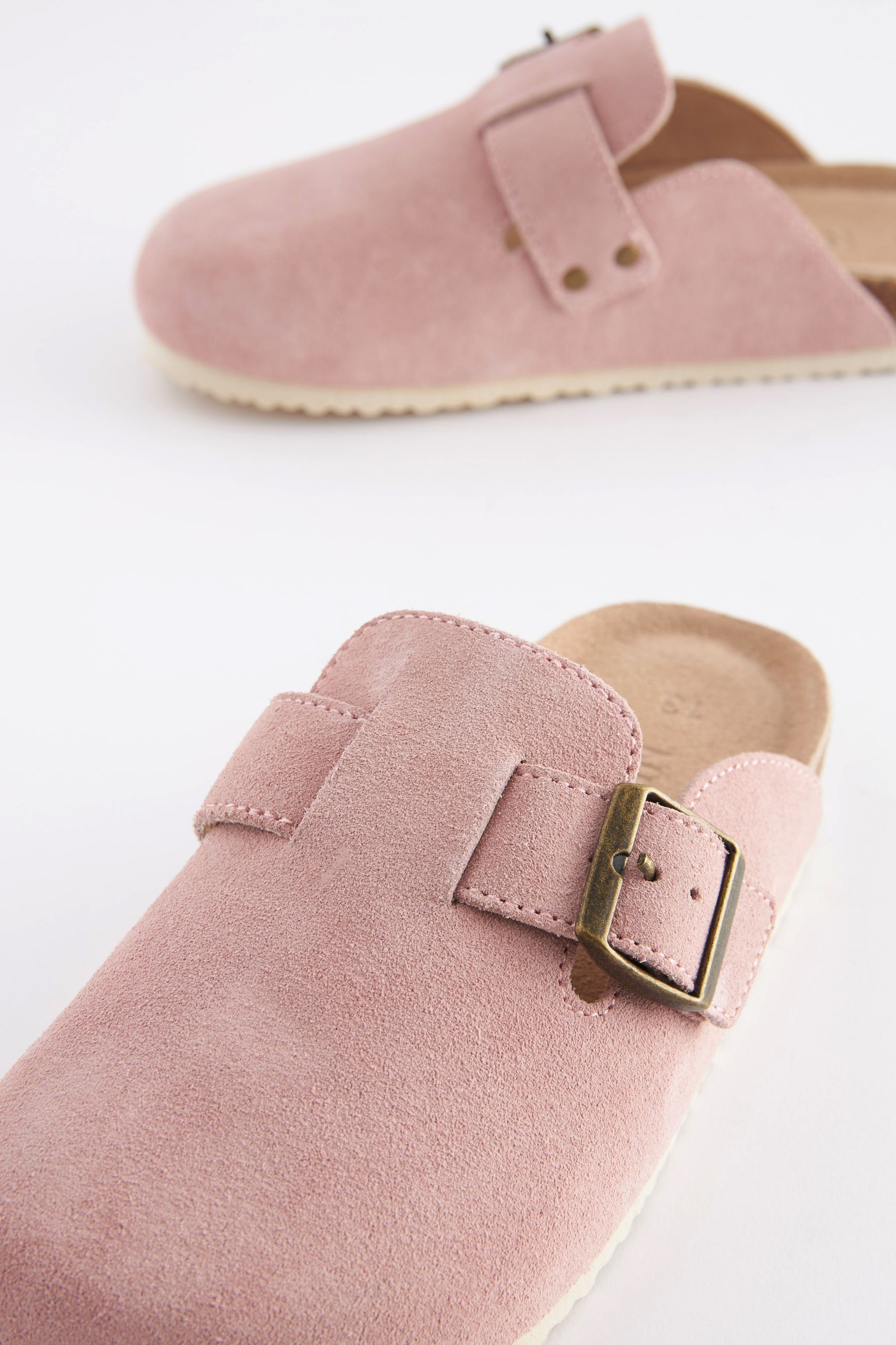 Buy Pink Suede Slip-On Clogs from the Next UK online shop