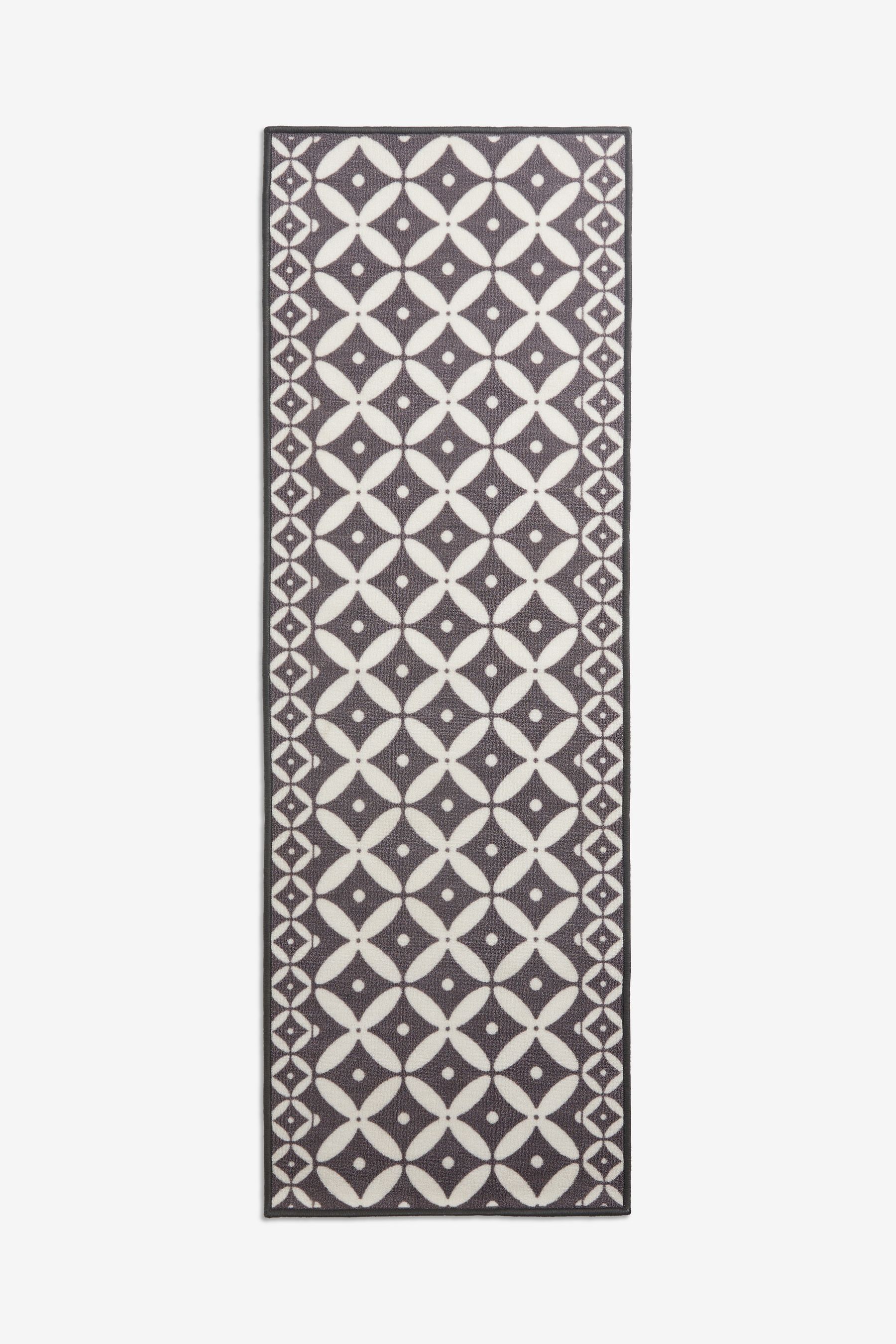 Buy Grey Washable Tile Runner from the Next UK online shop
