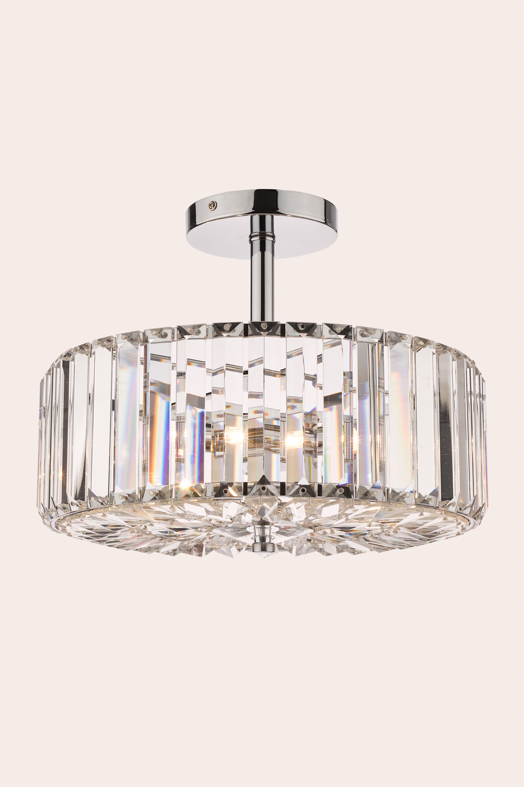 Buy Laura Ashley Chrome Fernhurst Art Deco Flush Ceiling Fitting ...