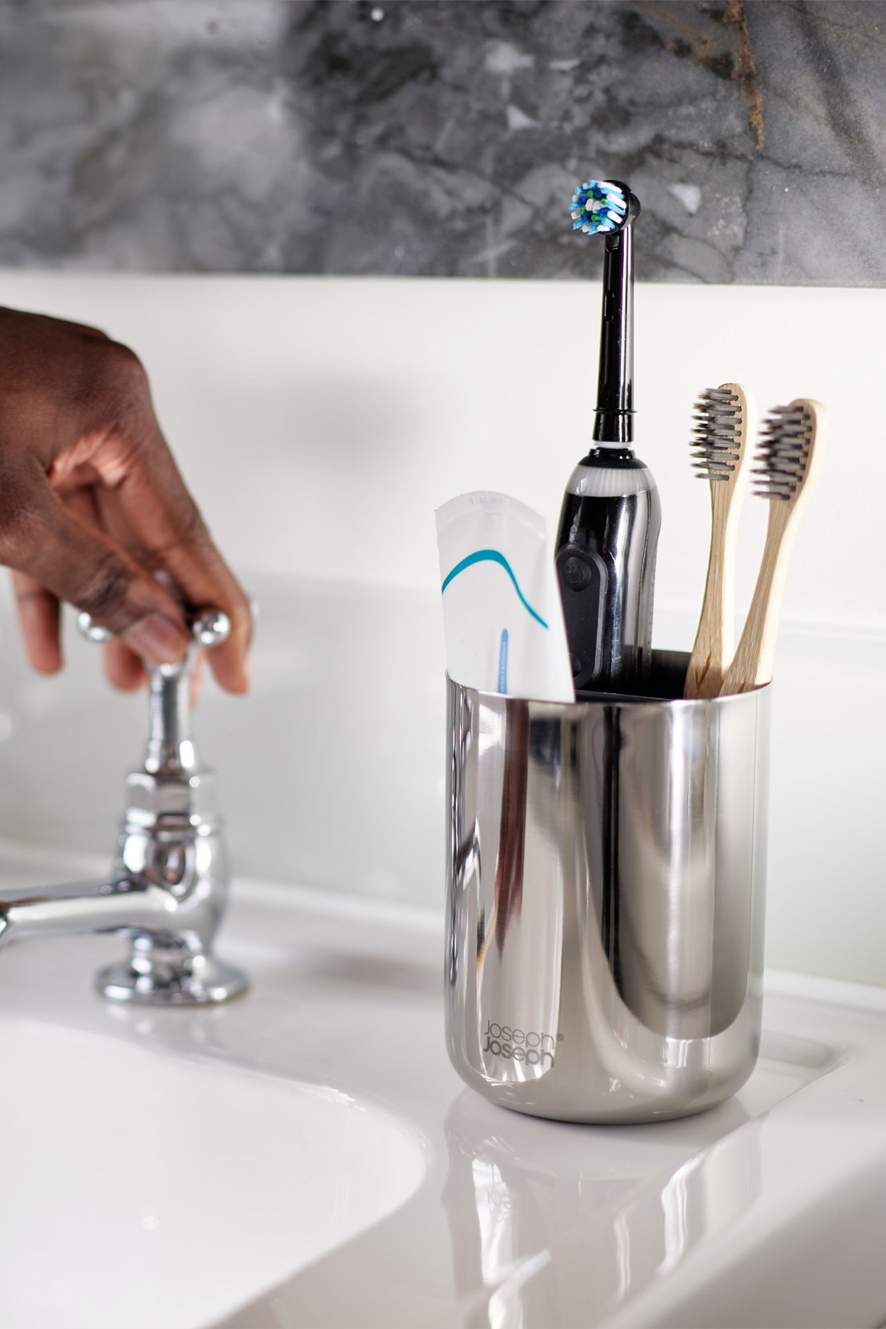 Buy Joseph Joseph EasyStore Luxe Stainless Steel Toothbrush Caddy from ...